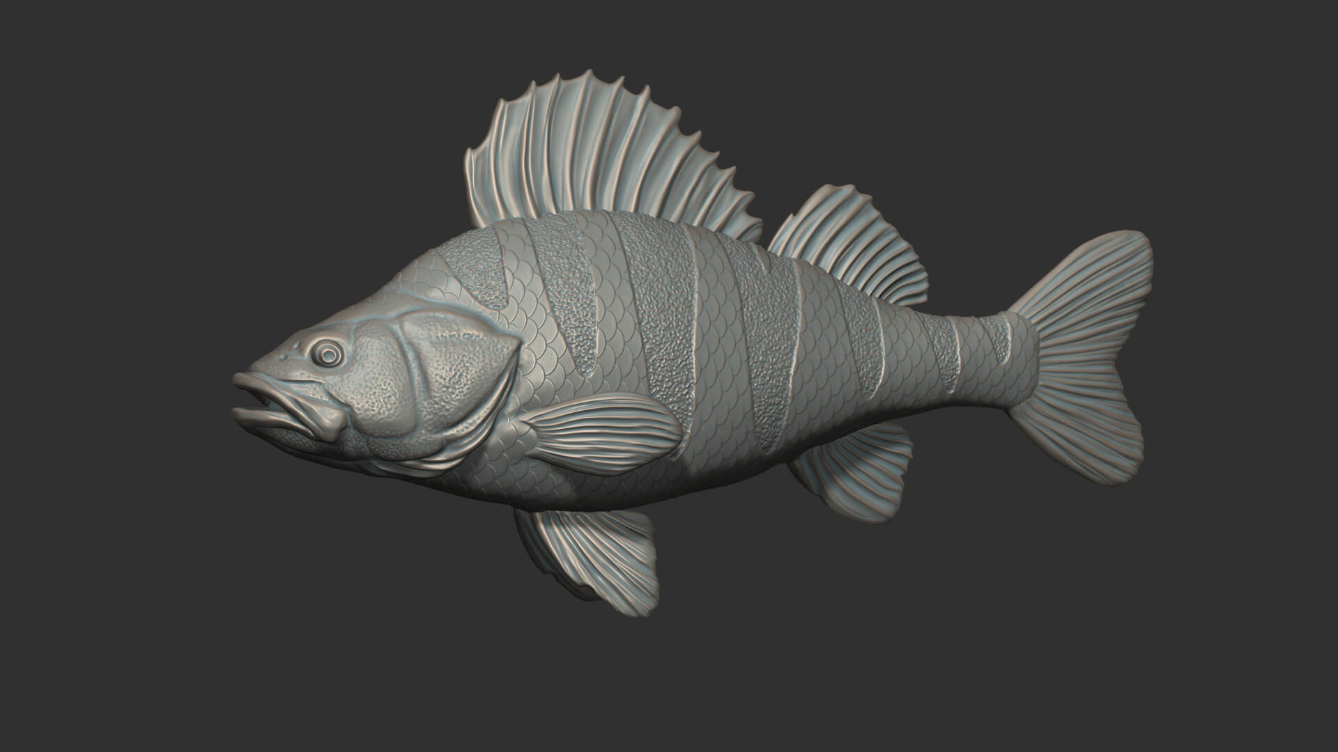Perch Fish on The Base - 3D Print Model by guninnik81