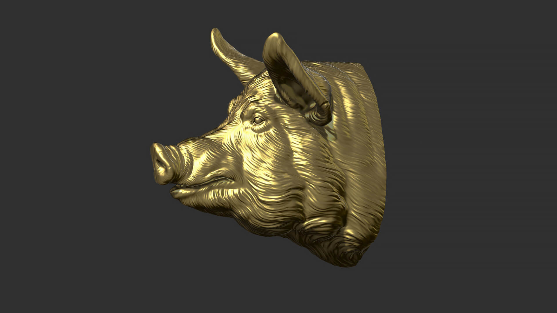 Pig Head Bust - 3D Print Model by guninnik81