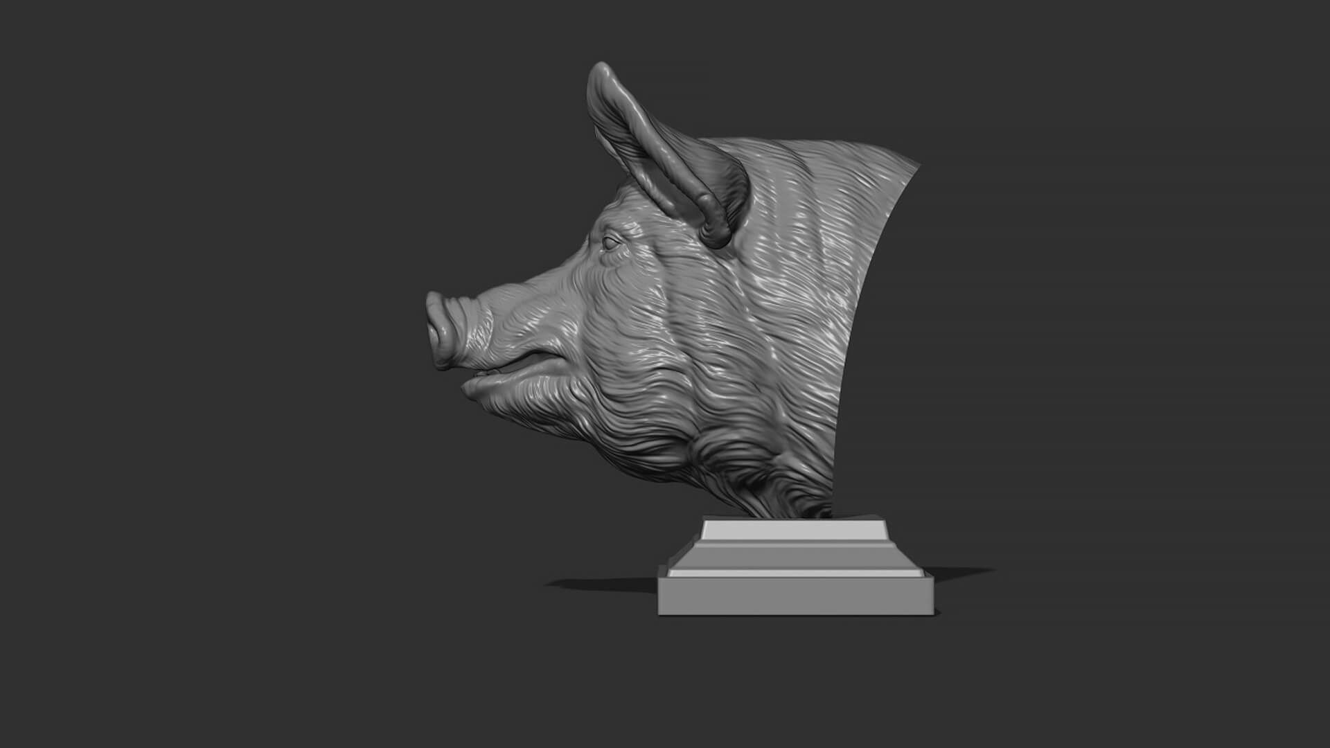 Pig Head Bust - 3D Print Model by guninnik81