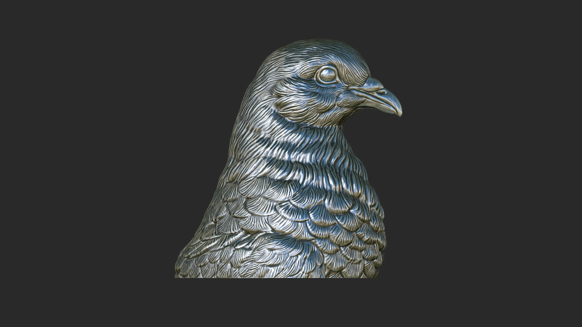 Pigeon Bust Bird - 3D Model by guninnik81