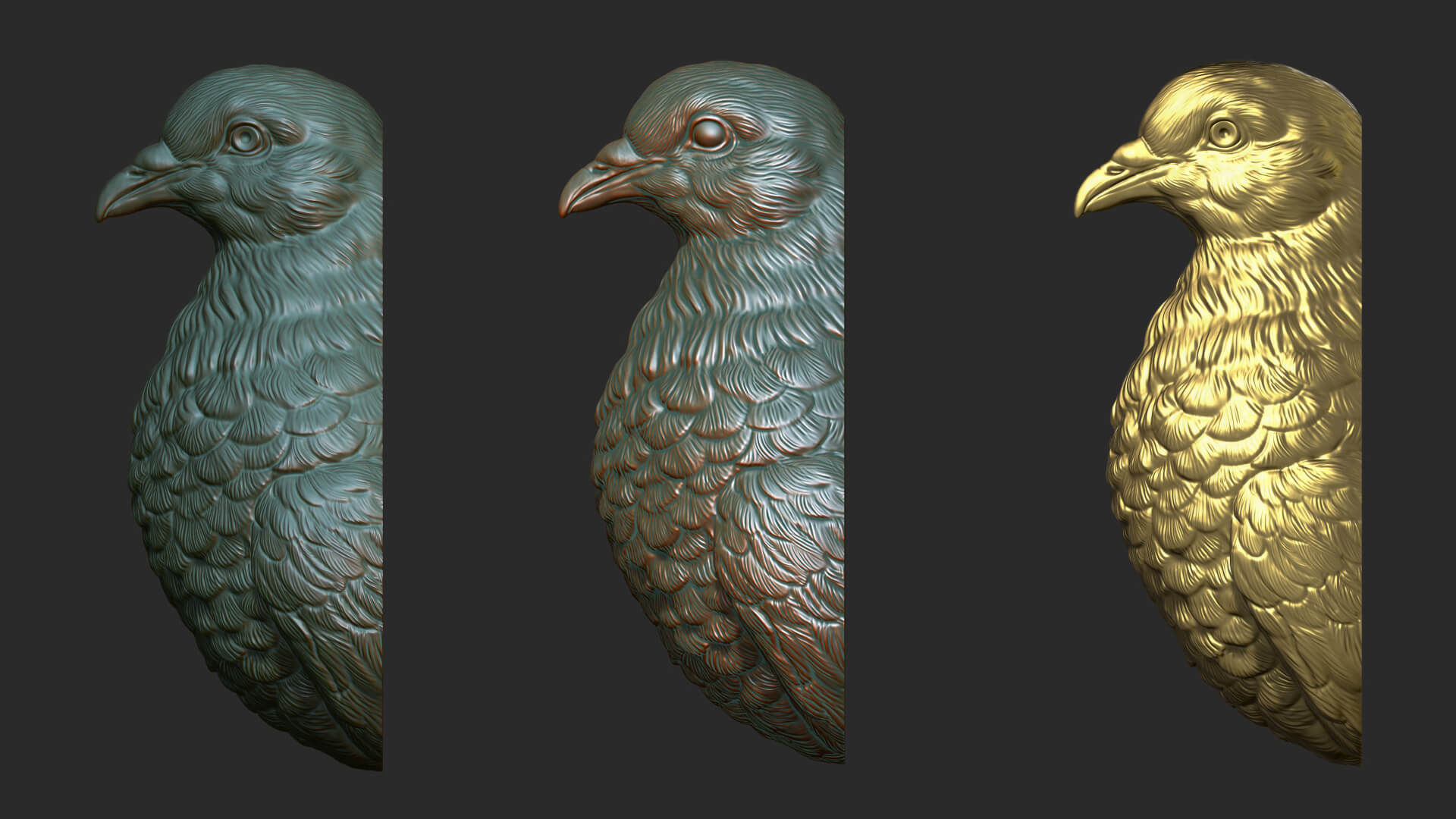 Pigeon Bust Bird - 3D Model by guninnik81