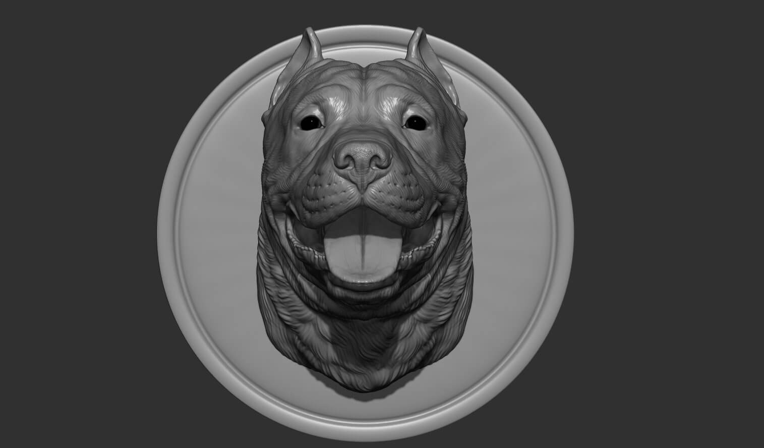 Pitbull Terrier Head - 3D Model by guninnik81