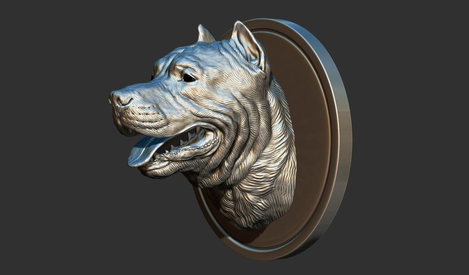 Pitbull Terrier Head - 3D Model by guninnik81