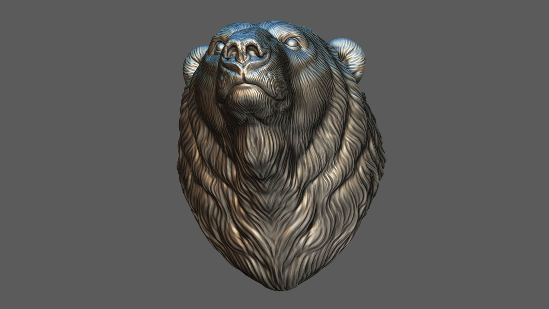 Polar Bear Bust - 3D Model by guninnik81