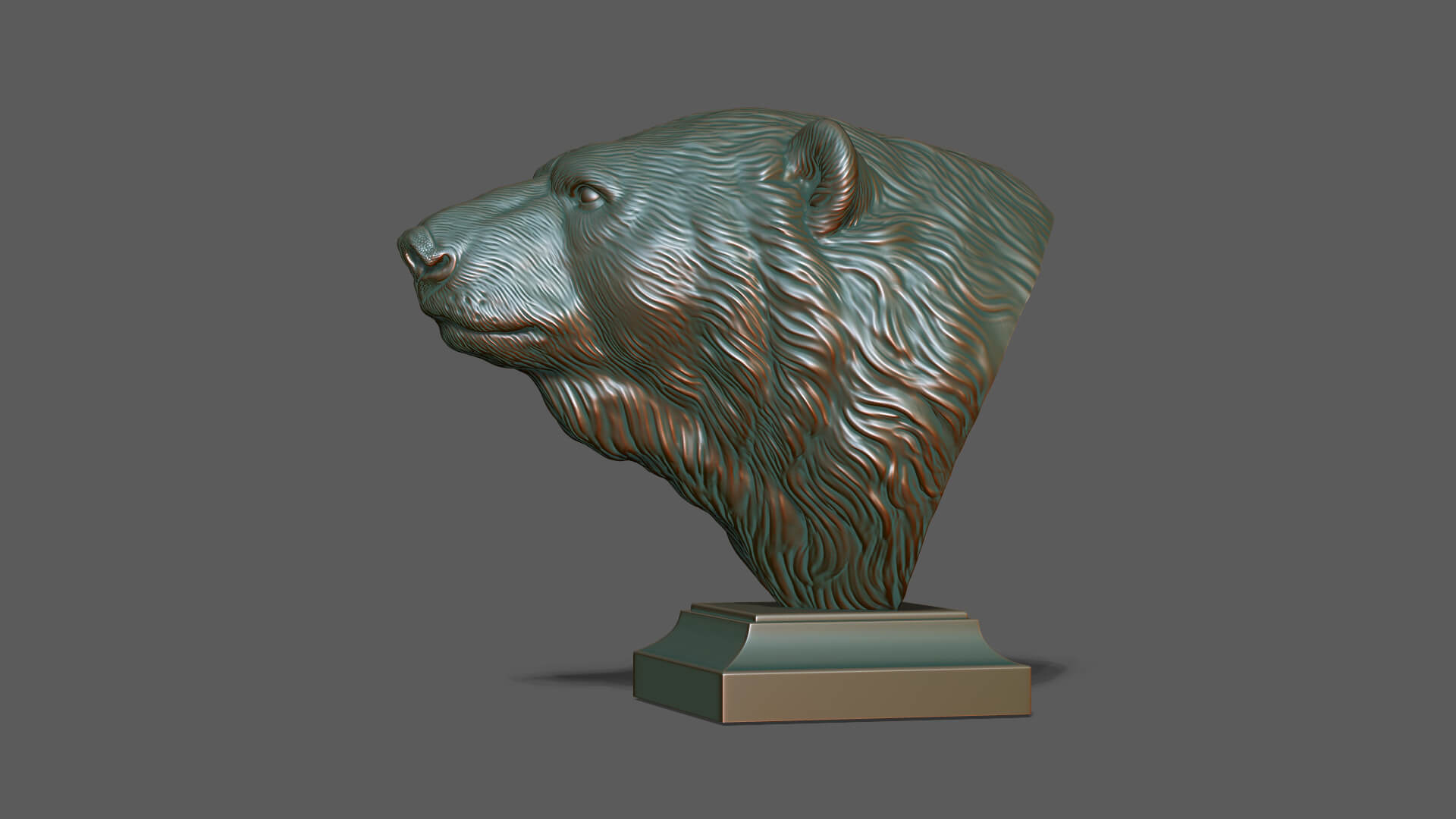 Polar Bear Bust - 3D Model by guninnik81