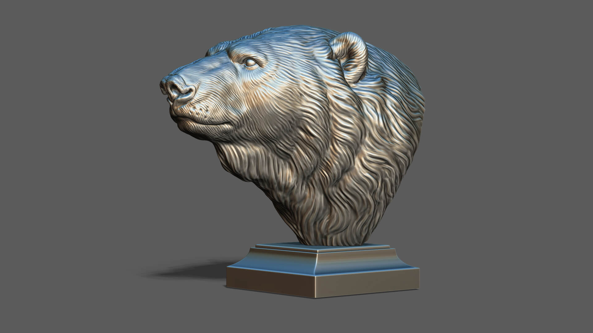 Polar Bear Bust - 3D Model by guninnik81