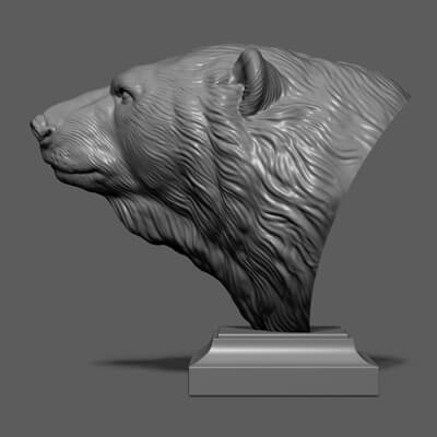 Polar Bear Bust - 3D Model by guninnik81