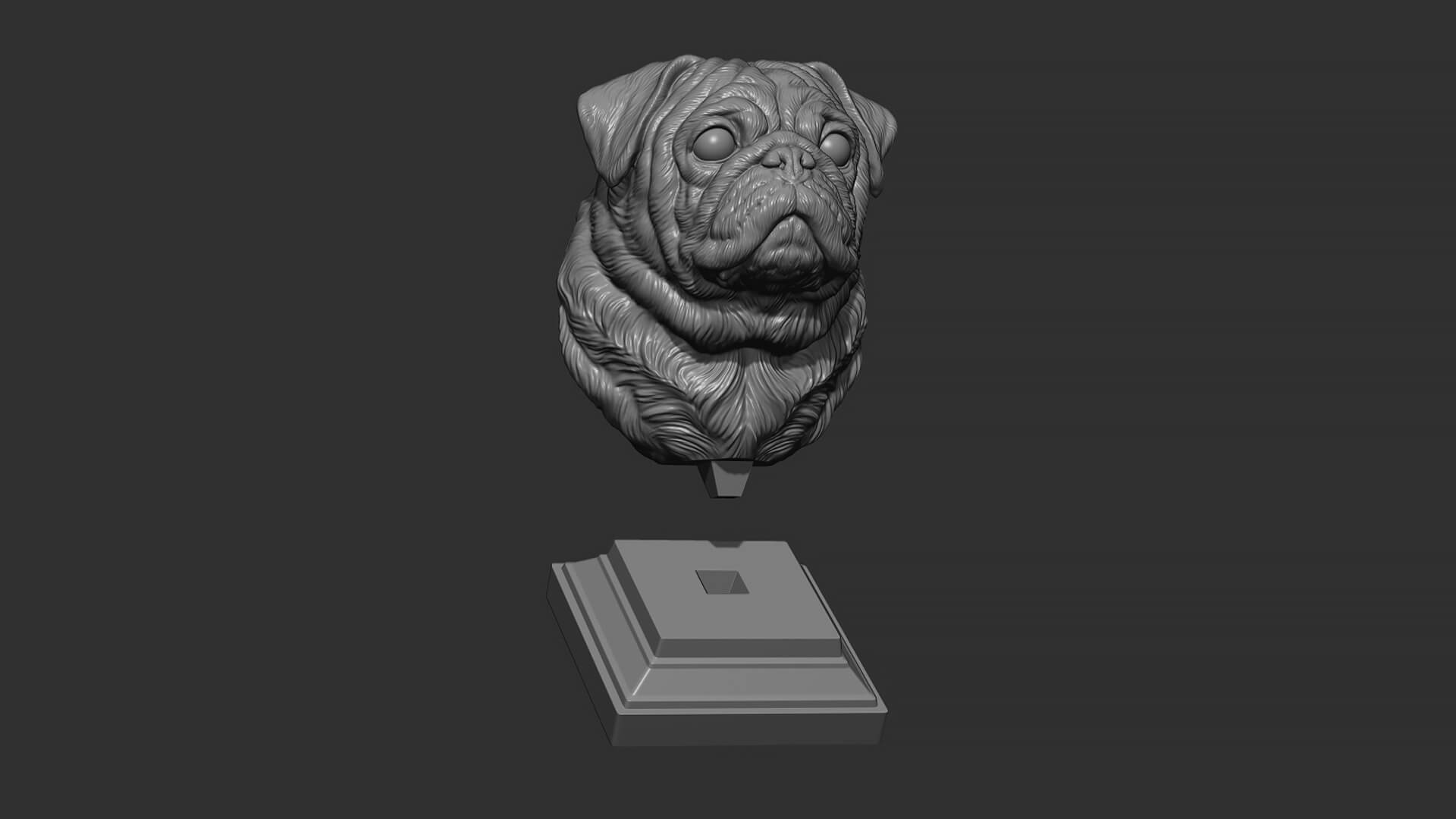 Pug Dog Head - 3D Model by guninnik81