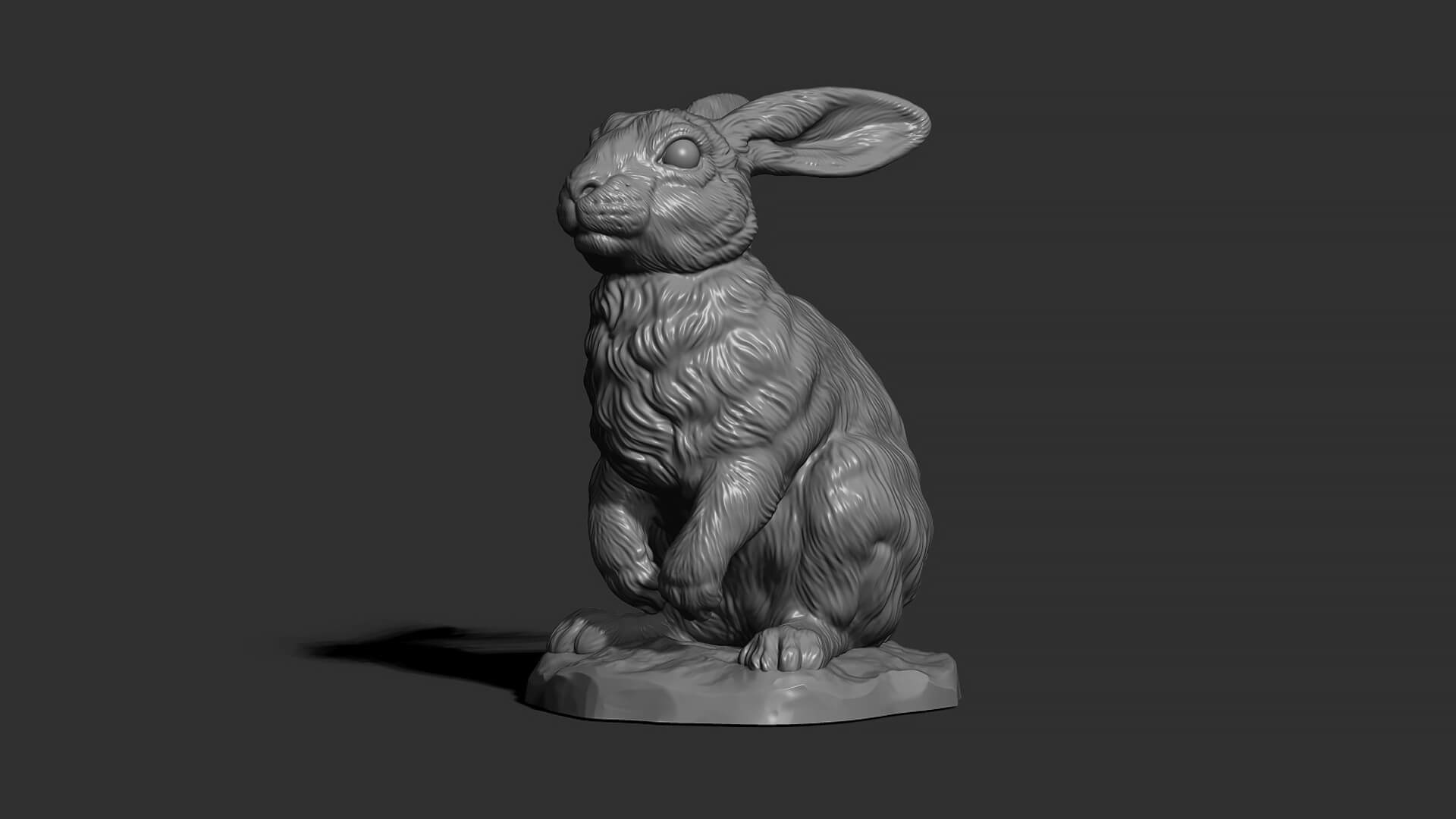 Rabbit Sitting - 3D Model by guninnik81