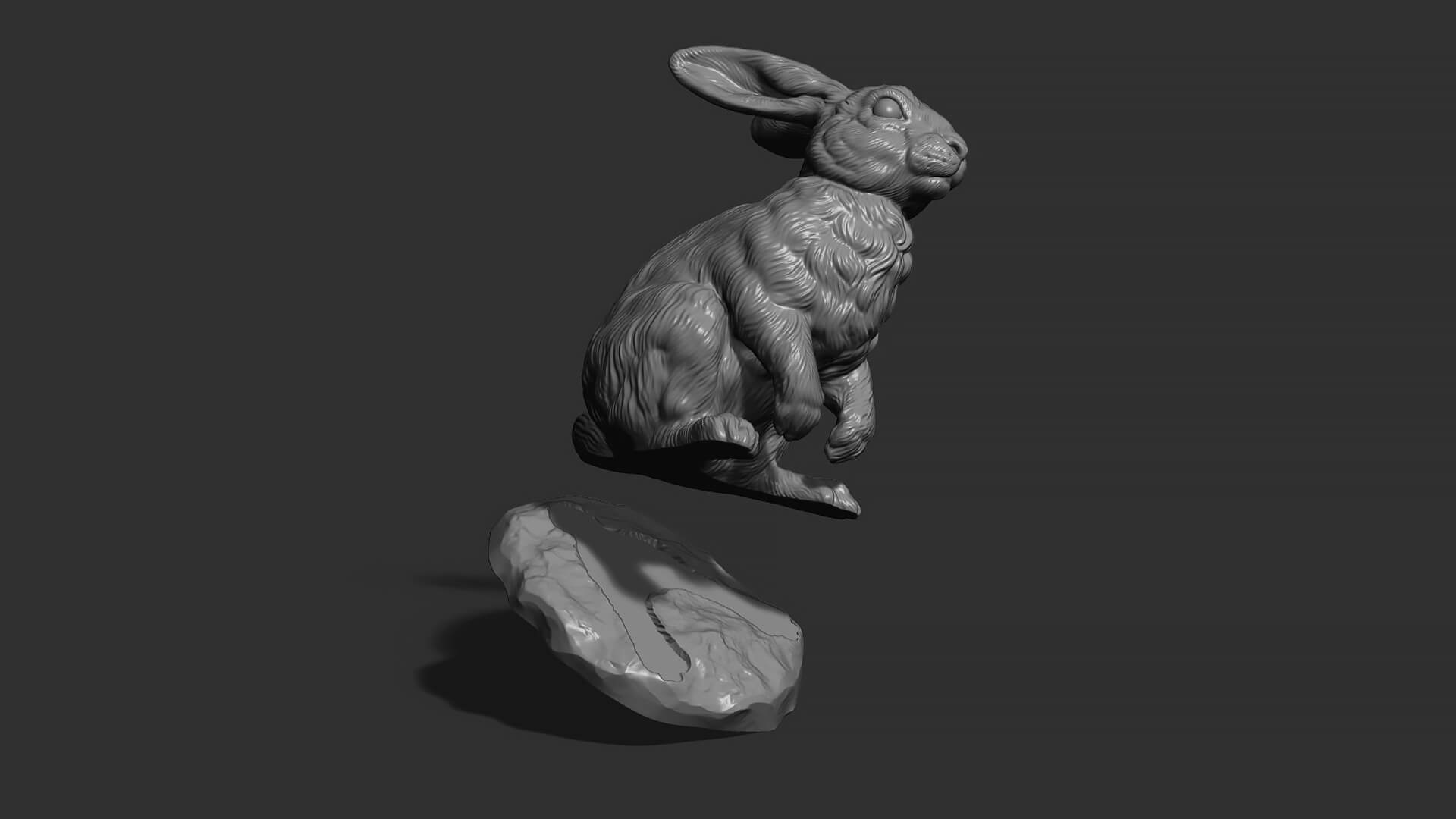 Rabbit Sitting - 3D Model by guninnik81