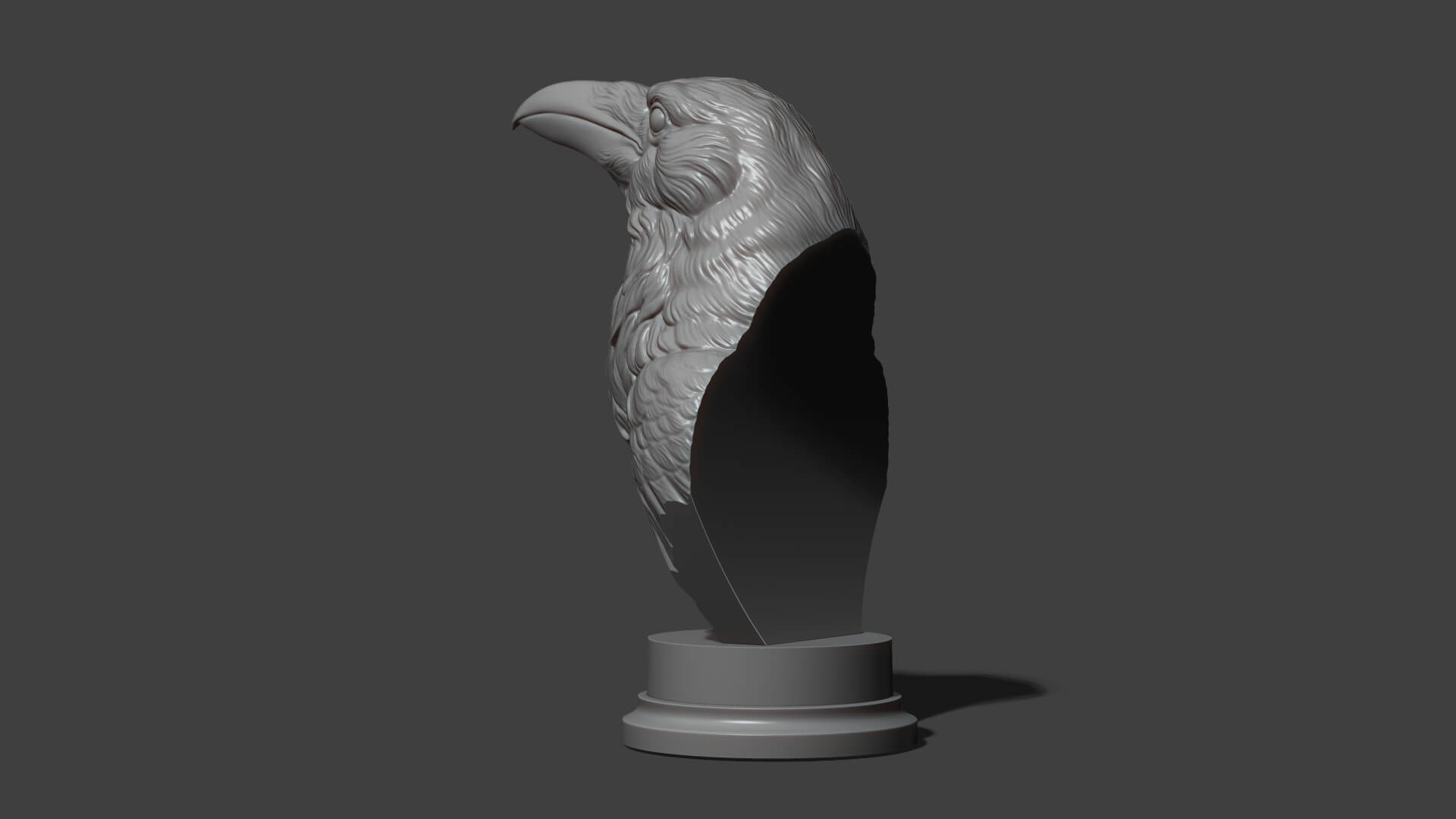 Raven Head Bust - 3D Model by guninnik81