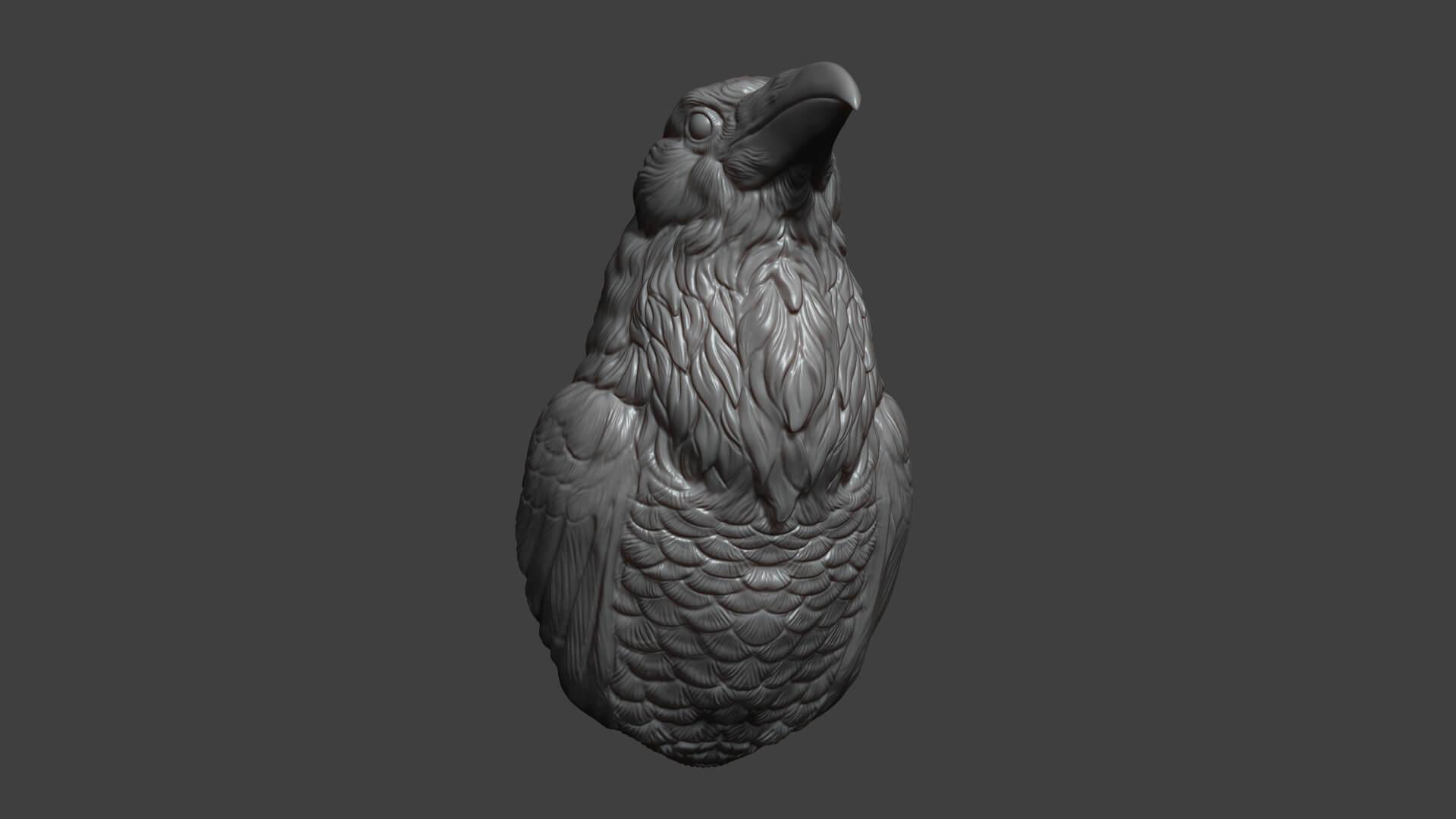 Raven Head Bust - 3D Model by guninnik81