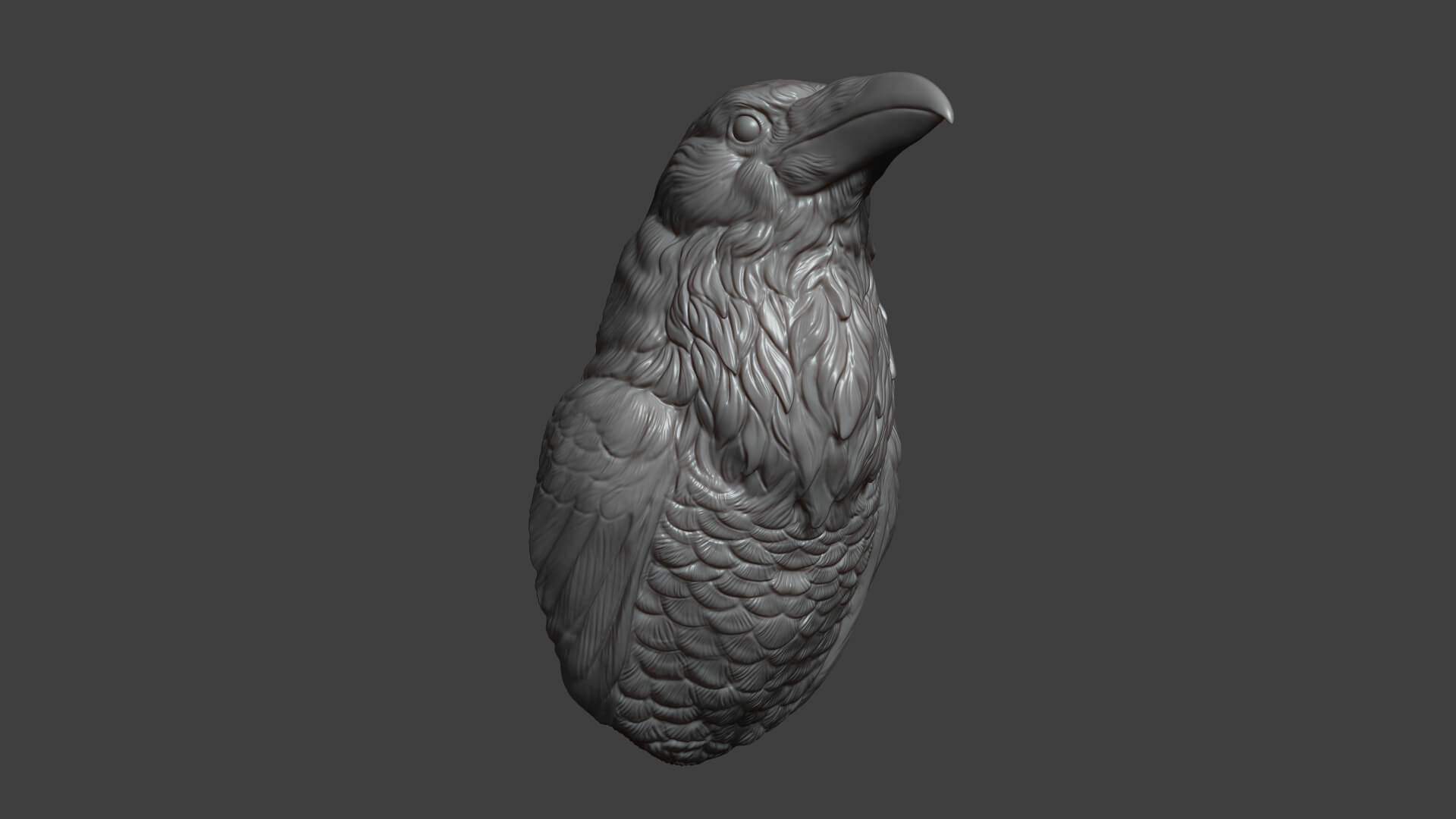 Raven Head Bust - 3D Model by guninnik81