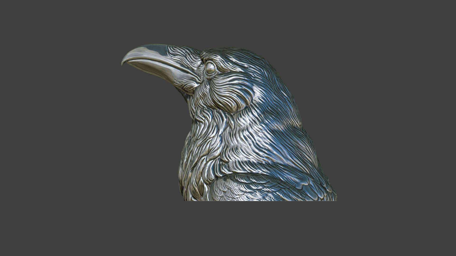 Raven Head Bust - 3D Model by guninnik81