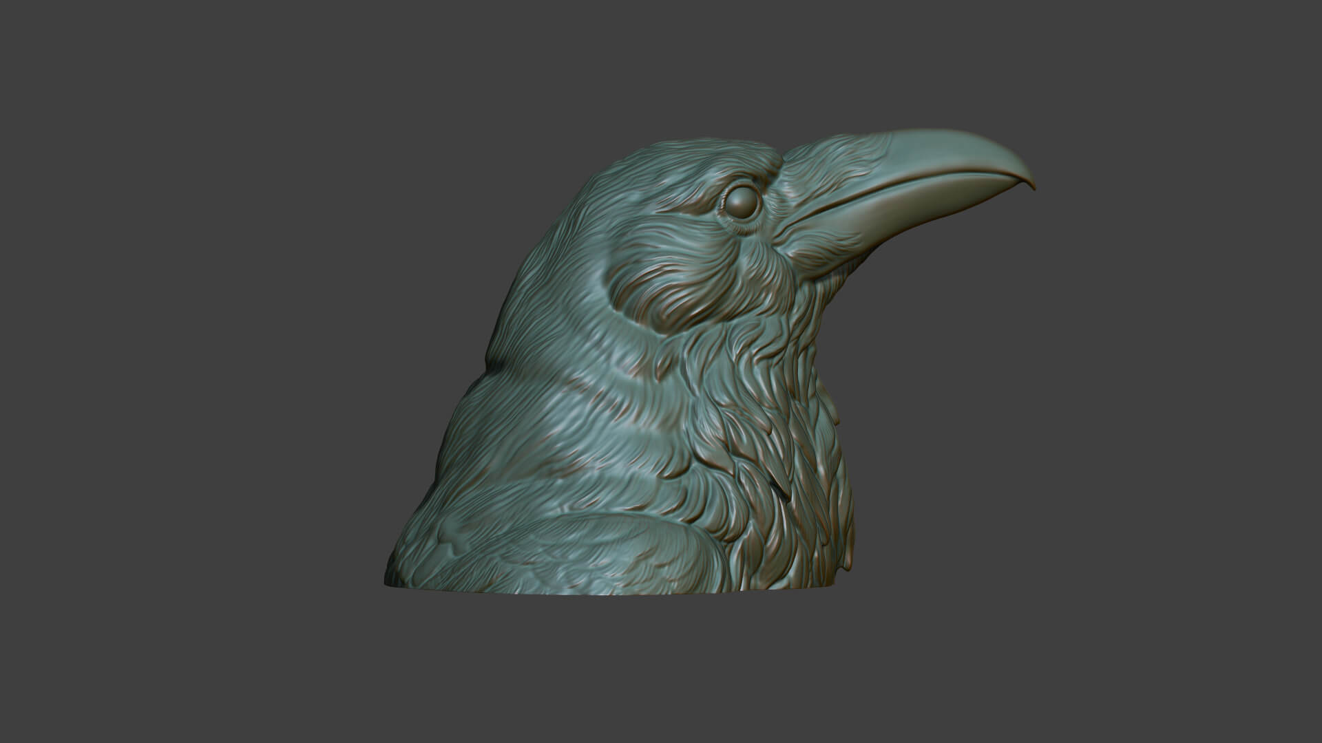 Raven Head Bust - 3D Model by guninnik81