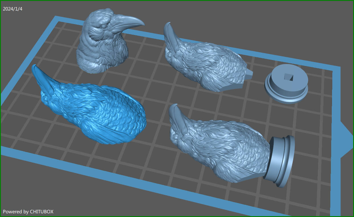 Raven Head Bust - 3D Model by guninnik81