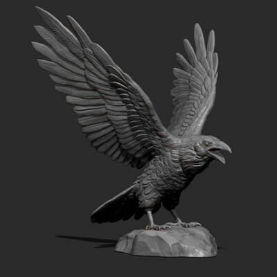 Print Ready 3D Models | Sculpture | Raven | RenderHub
