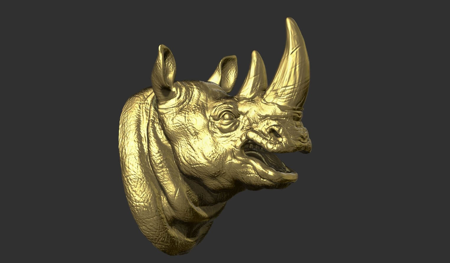Rhinoceros Angry Head - 3D Model by guninnik81