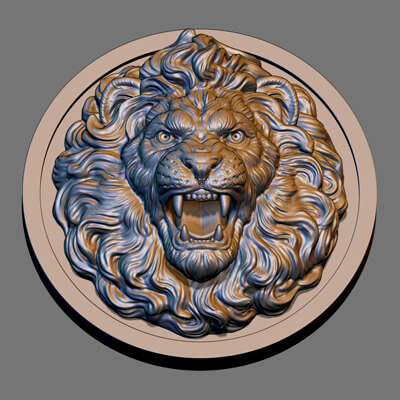 Roaring Lion Head - 3D Model by guninnik81