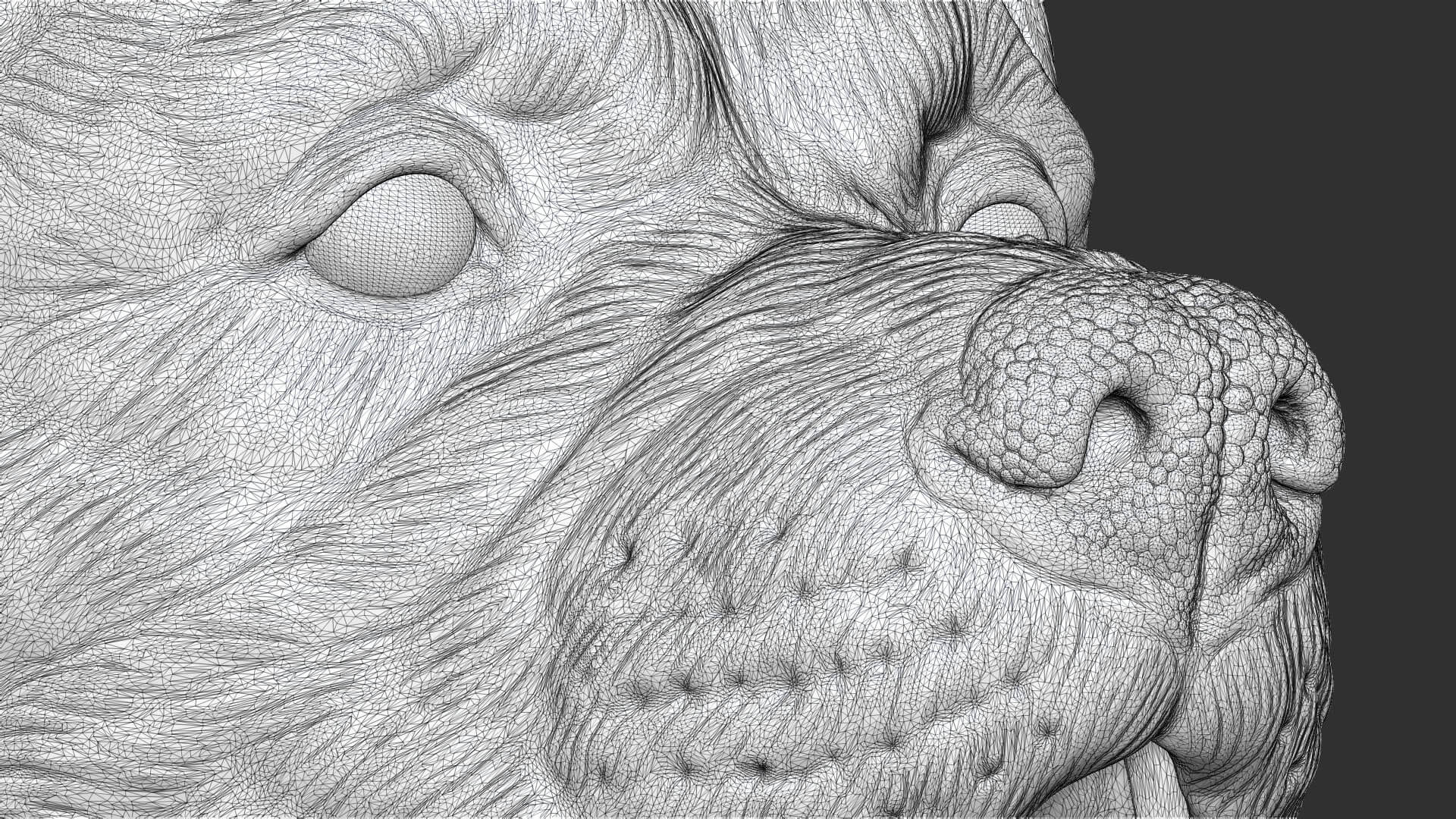 Rottweiler Gloomy Bust - 3D Model by guninnik81