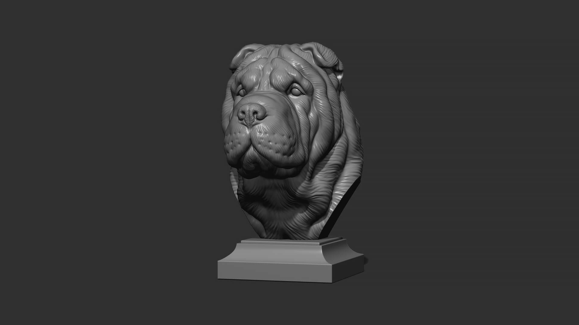 Shar Pei Dog Head - 3D Model by guninnik81
