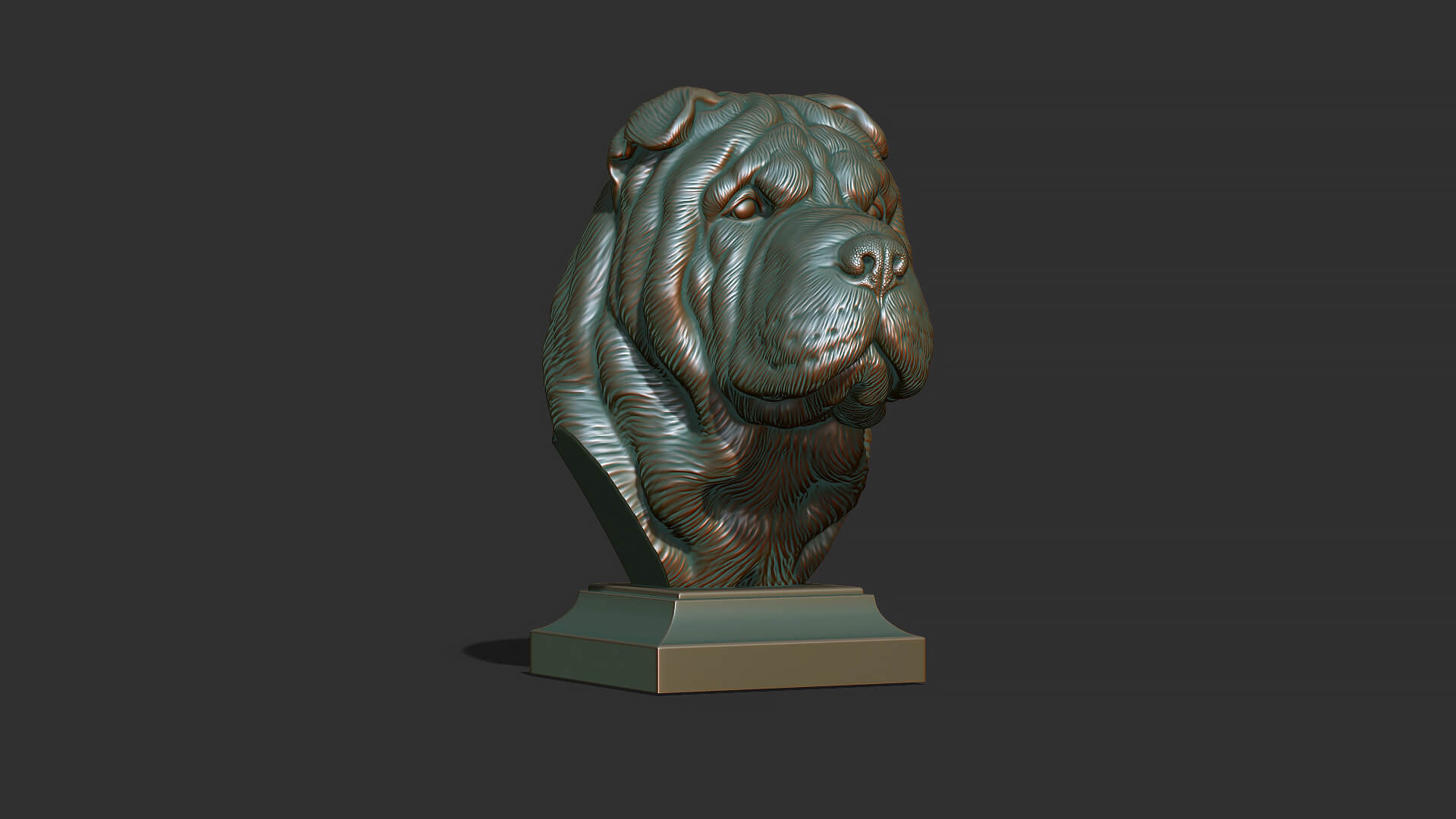 Shar Pei Dog Head - 3D Model by guninnik81