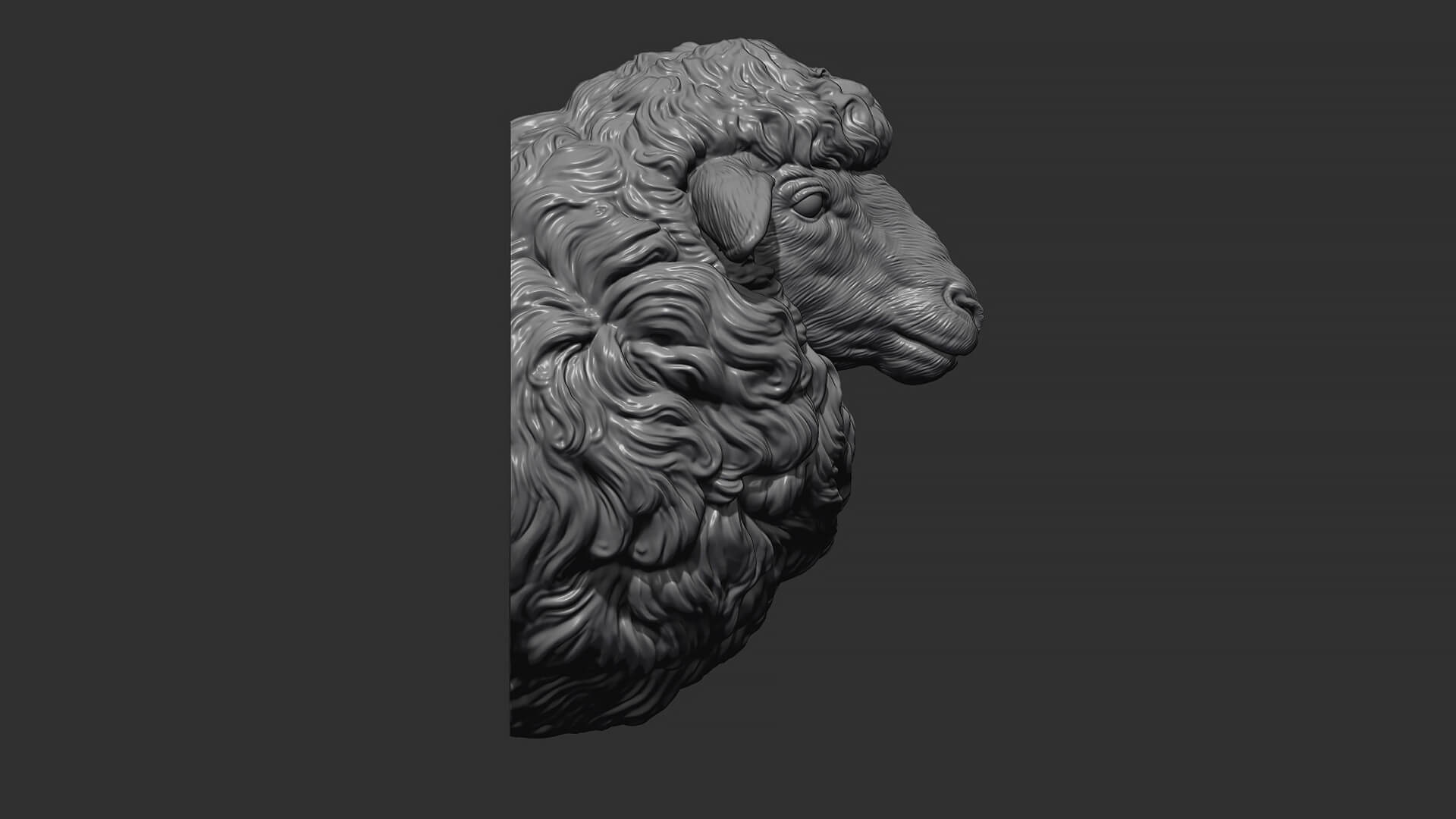 Sheep Head Print - 3D Model by guninnik81