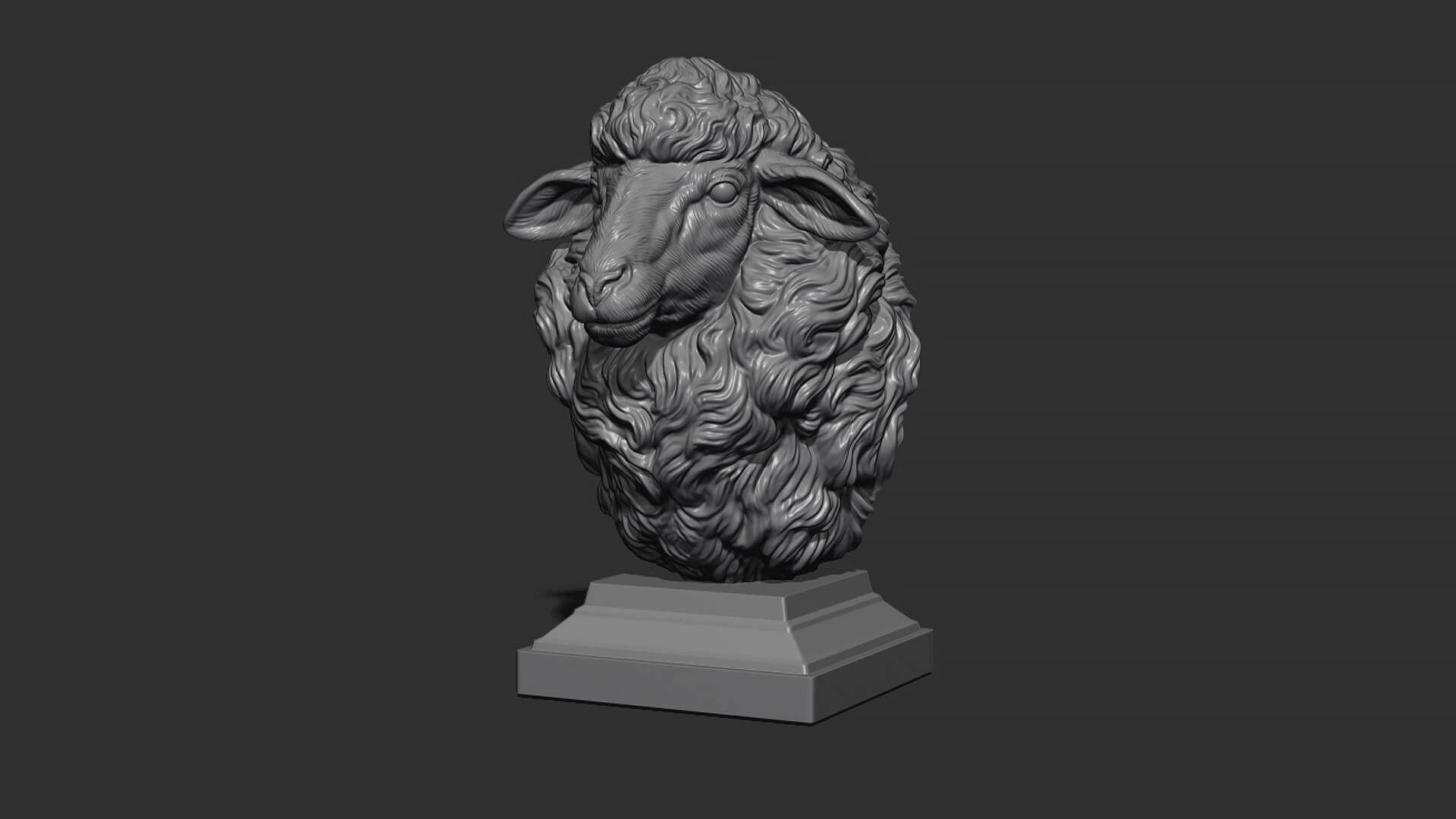 Sheep Head Print - 3D Model by guninnik81