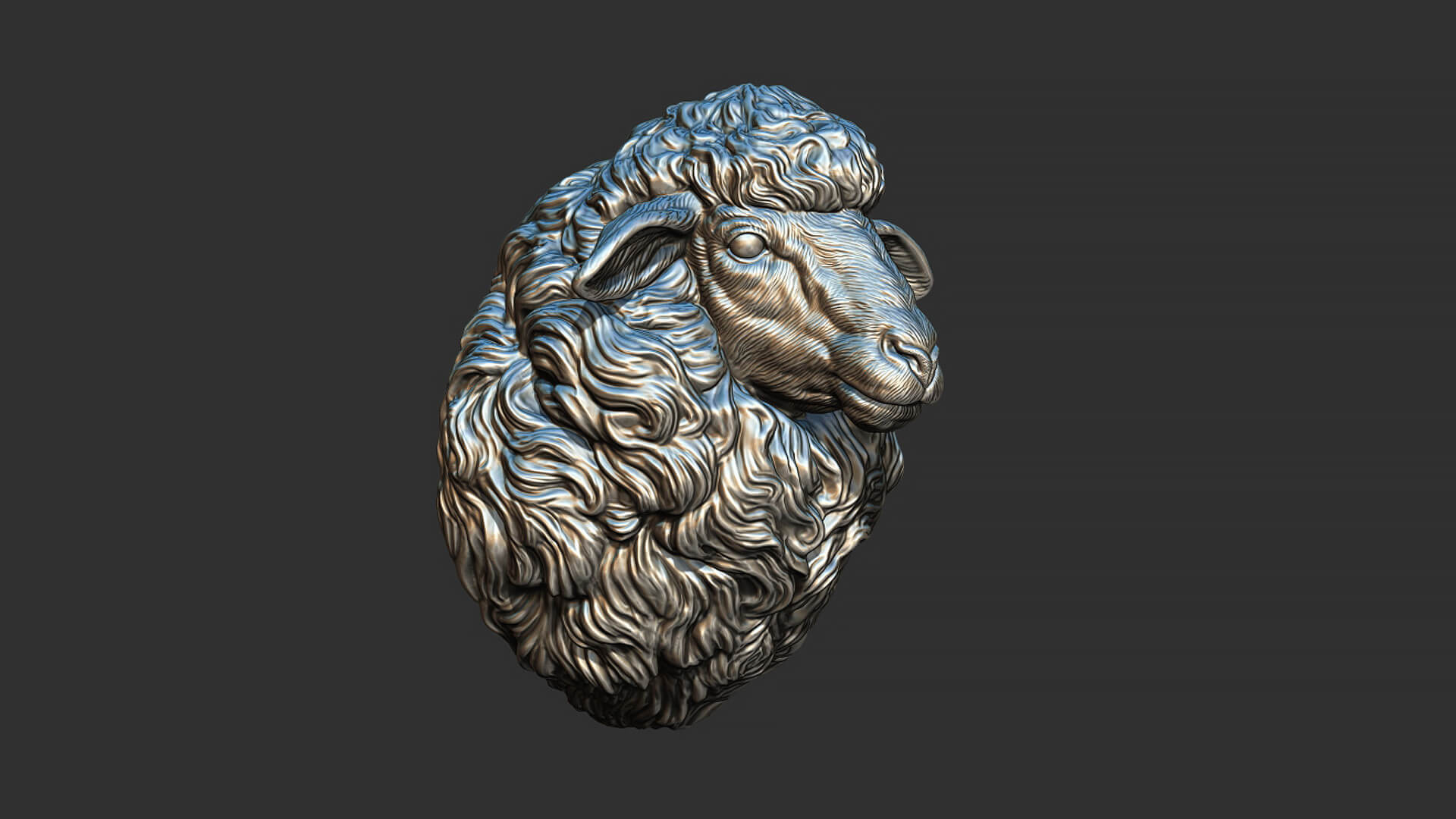 Sheep Head Print - 3D Model by guninnik81