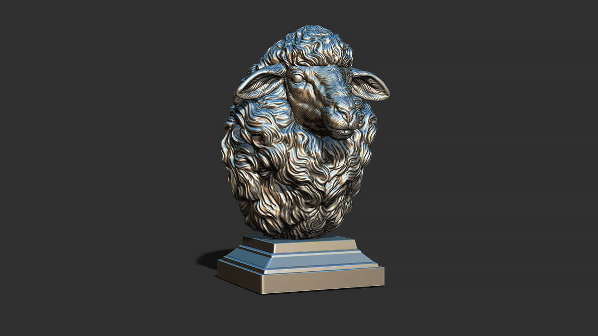 Sheep Head Print - 3D Model by guninnik81