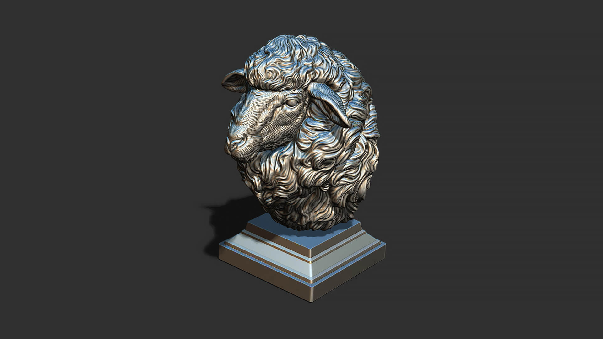 Sheep Head Print - 3D Model by guninnik81