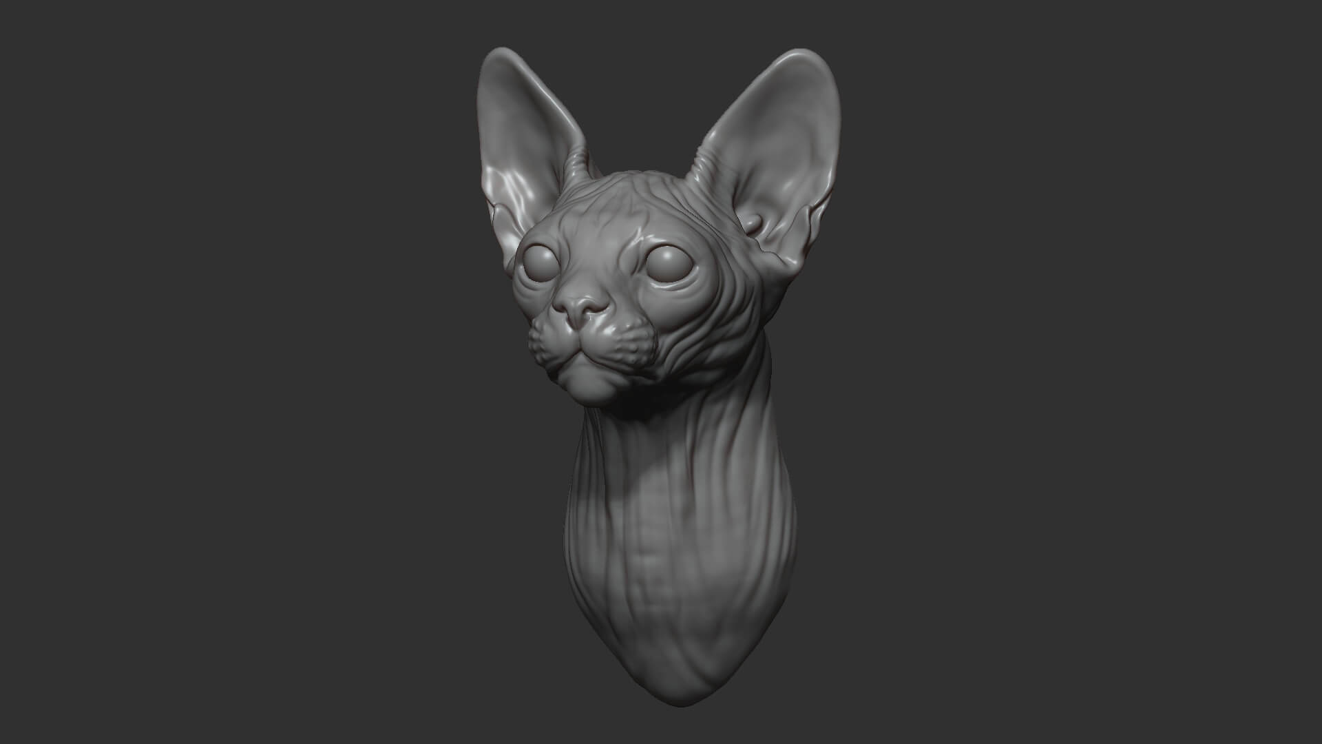 Sphinx Cat Bust - 3D Model by guninnik81
