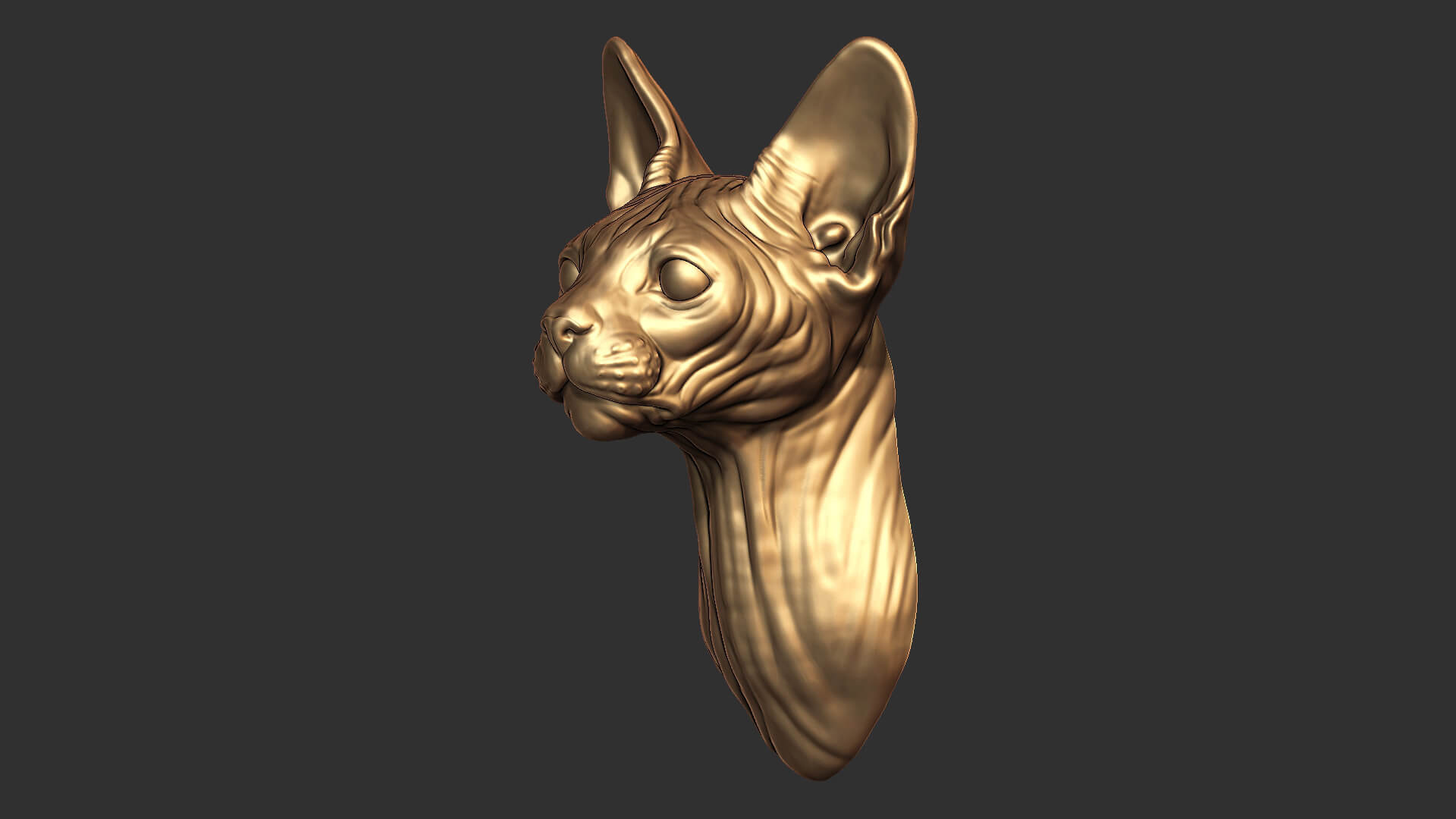 Sphinx Cat Bust - 3D Model by guninnik81