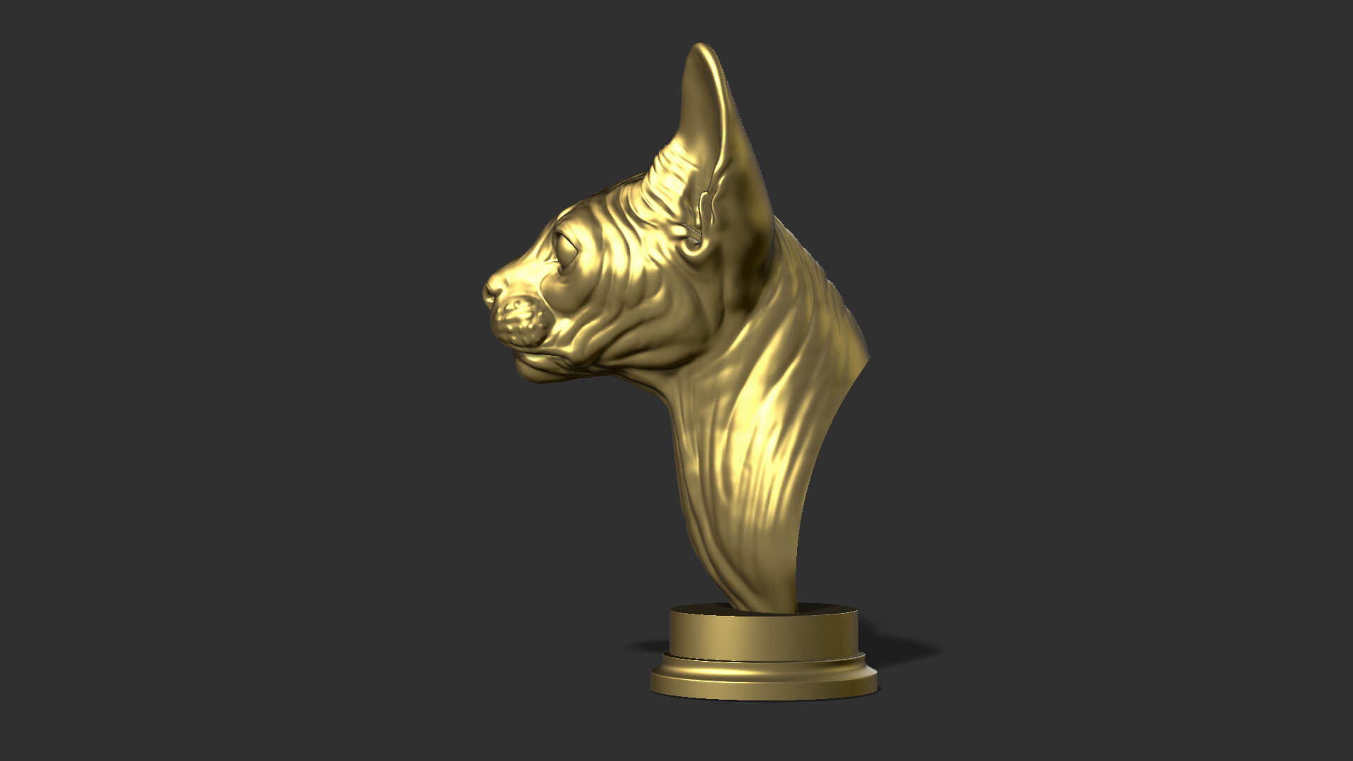 Sphinx Cat Bust - 3D Model by guninnik81