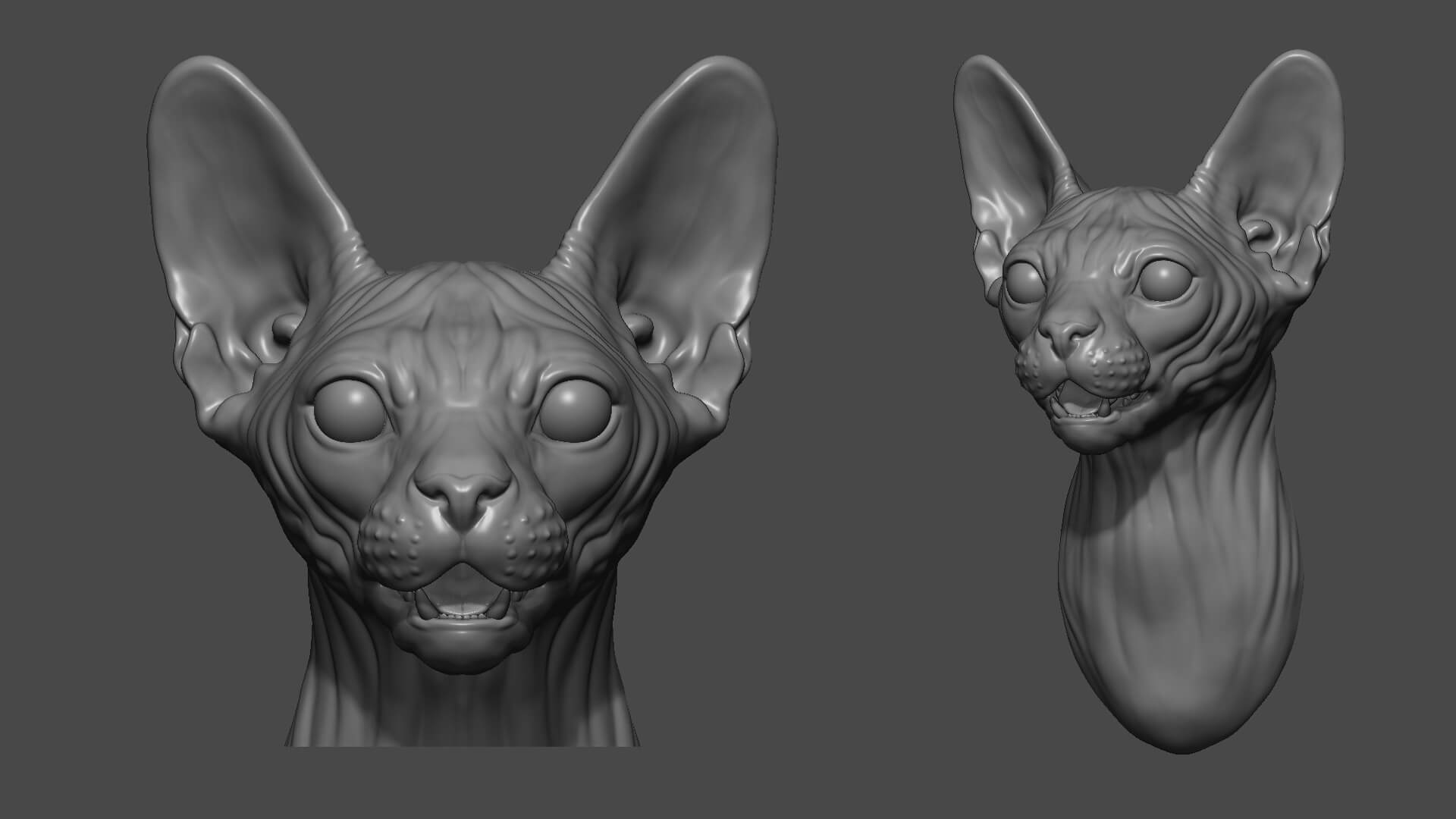 Sphinx Cat Head - 3D Model by guninnik81