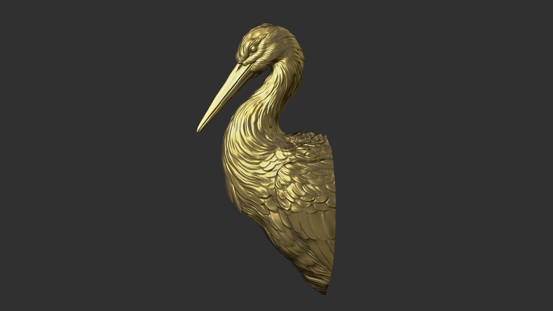 Stork Bust Bird - 3D Model by guninnik81