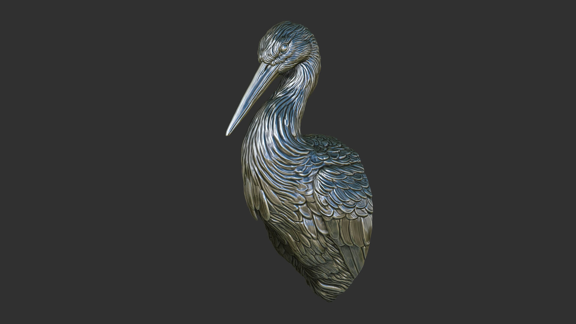 Stork Bust Bird - 3D Model by guninnik81