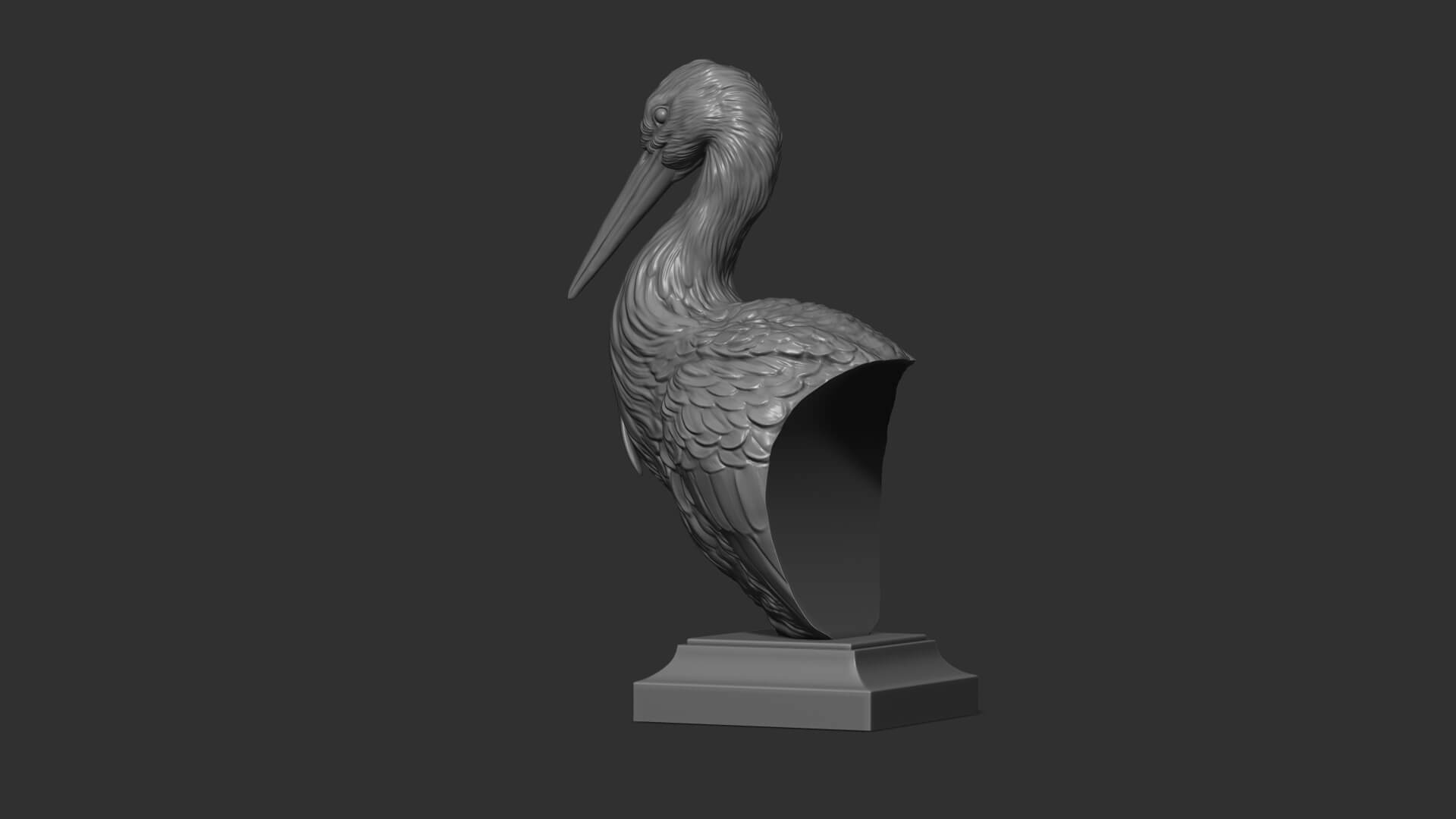 Stork Bust Bird - 3D Model by guninnik81