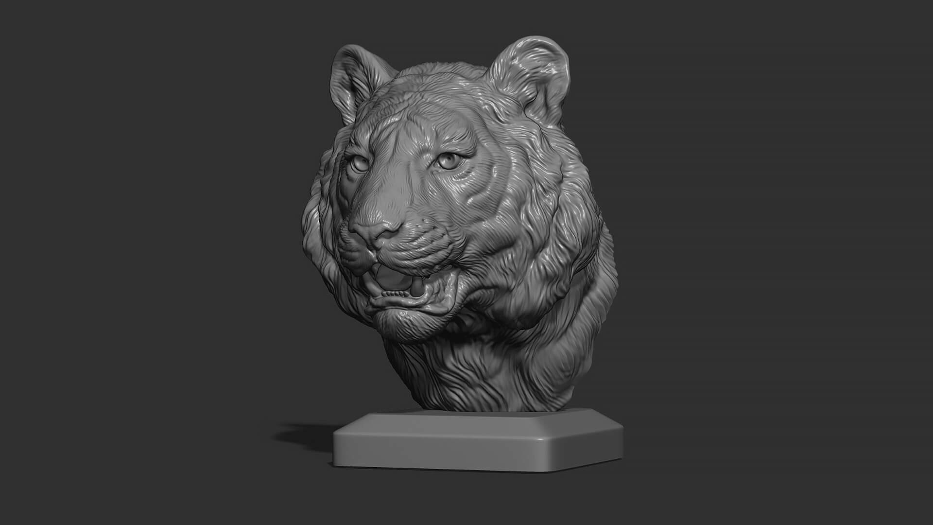Tiger Bust - 3D Model by guninnik81