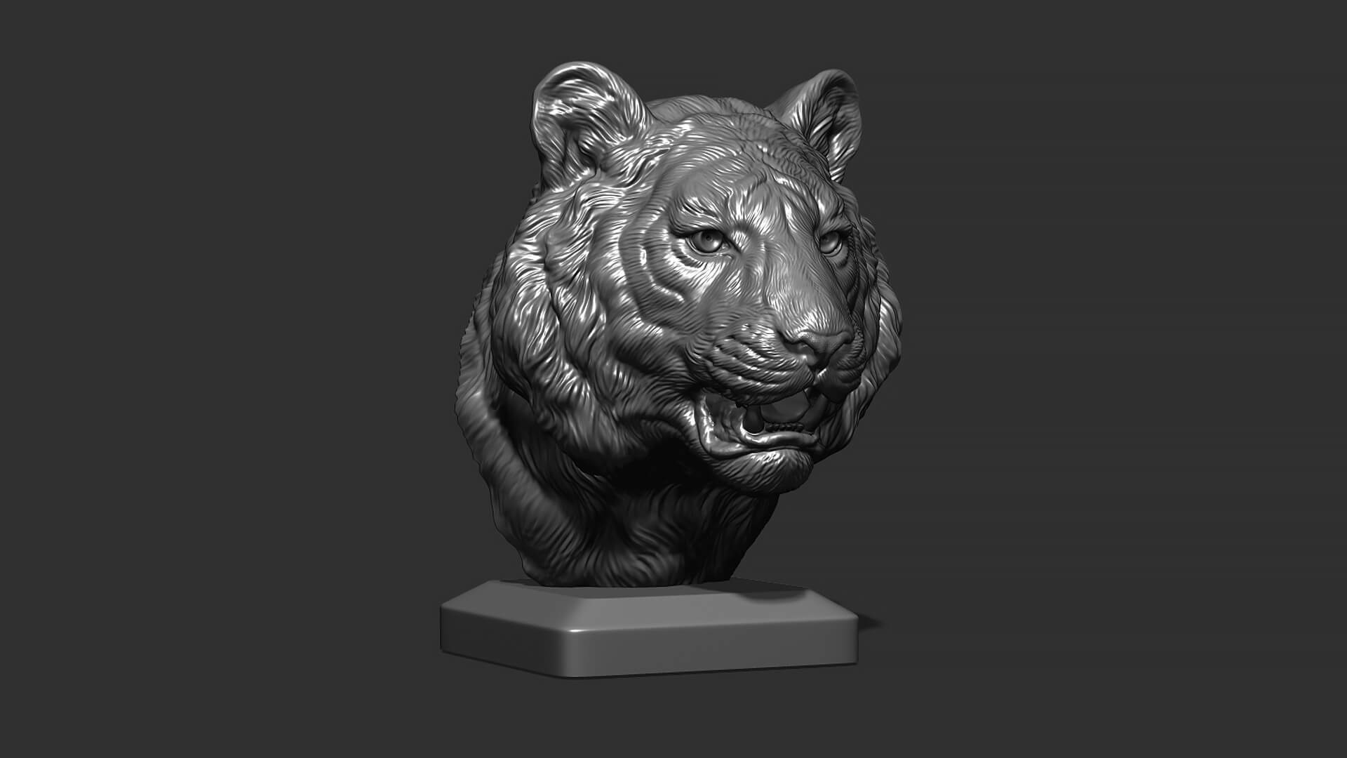 Tiger Bust - 3D Model by guninnik81
