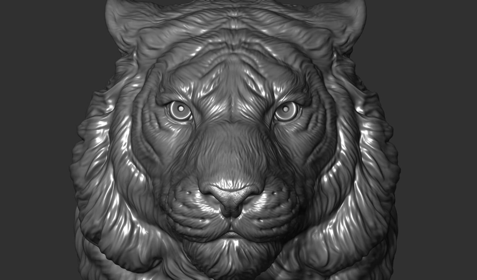 Tiger Head Pendant - 3D Model by guninnik81