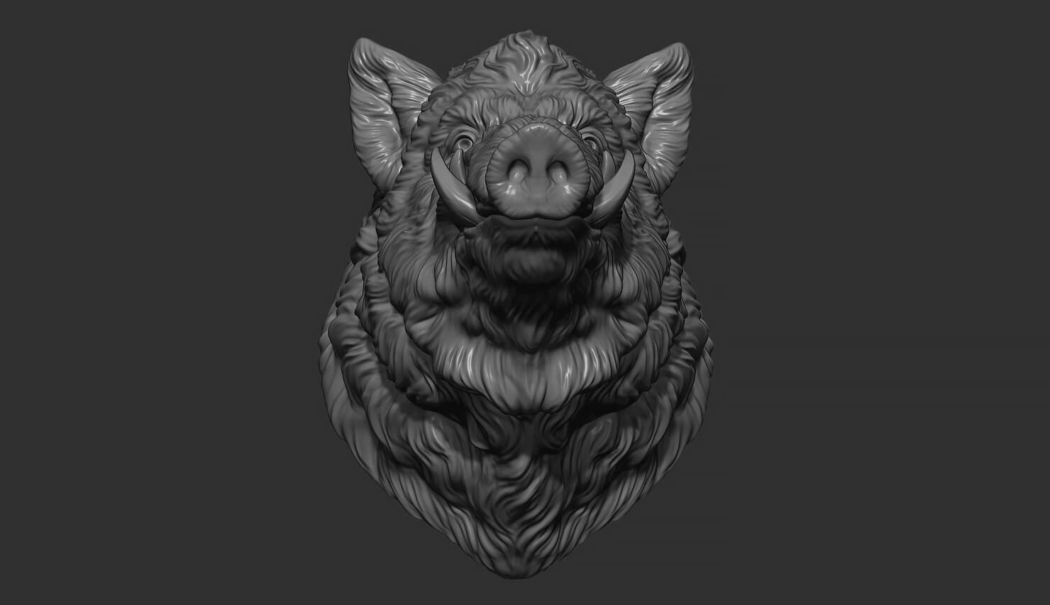 Wild Boar Head - 3D Model by guninnik81
