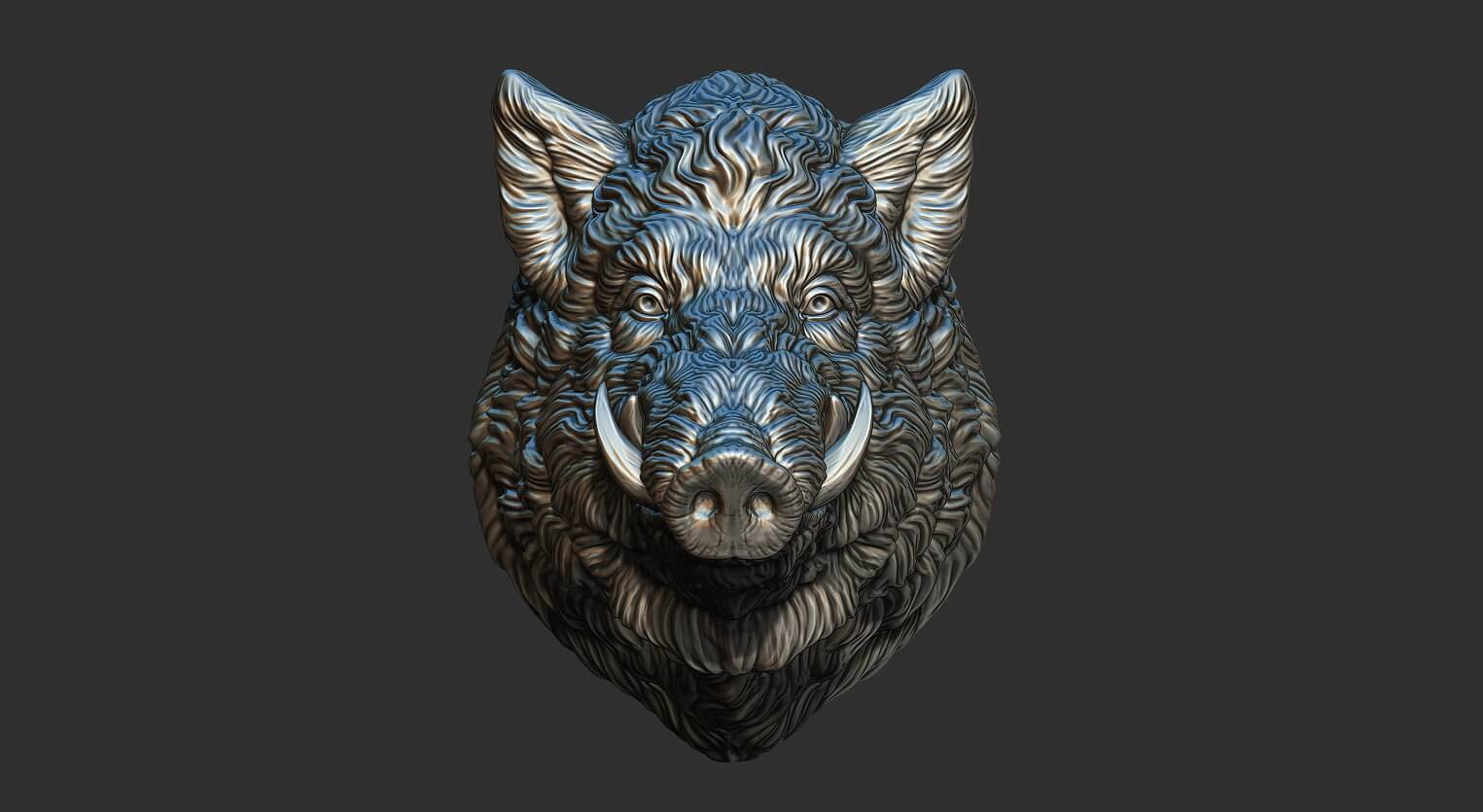Wild Boar Head - 3D Model by guninnik81