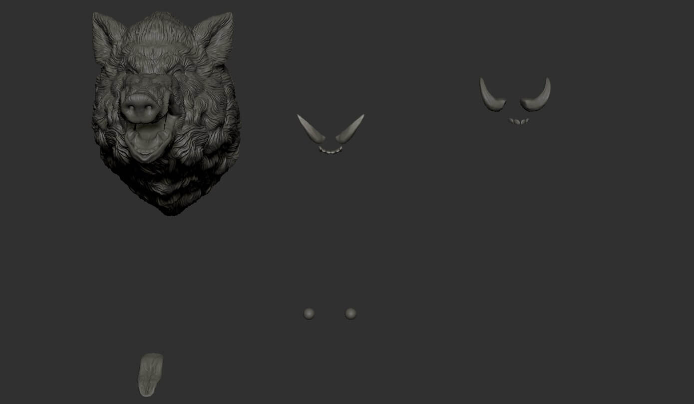 Wild Boar Hog - 3D Model by guninnik81