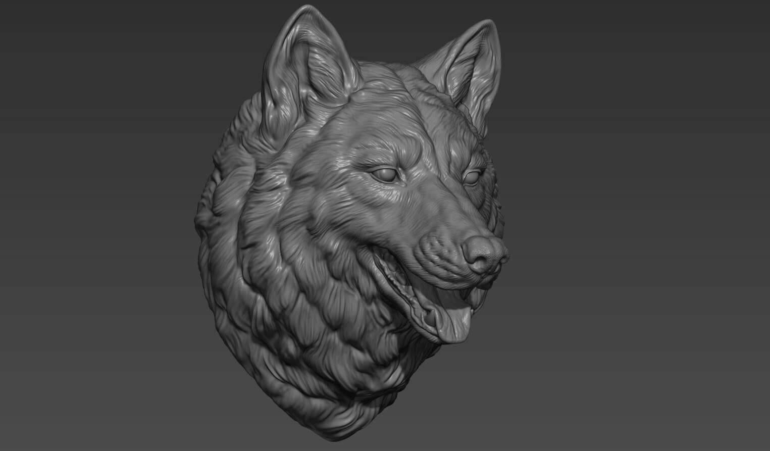 Wolf Head with A Mouth - 3D Model by guninnik81