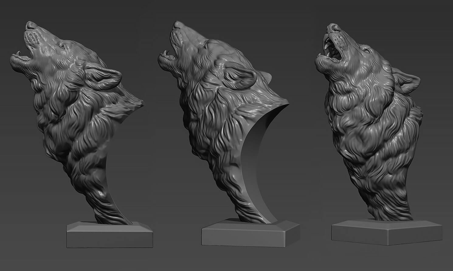 Wolf Howls - 3D Model by guninnik81