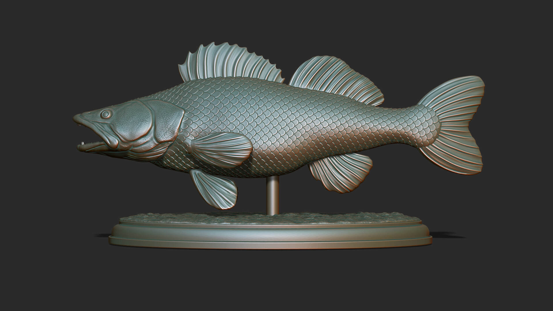 Zander on The Base - 3D Print Model by guninnik81