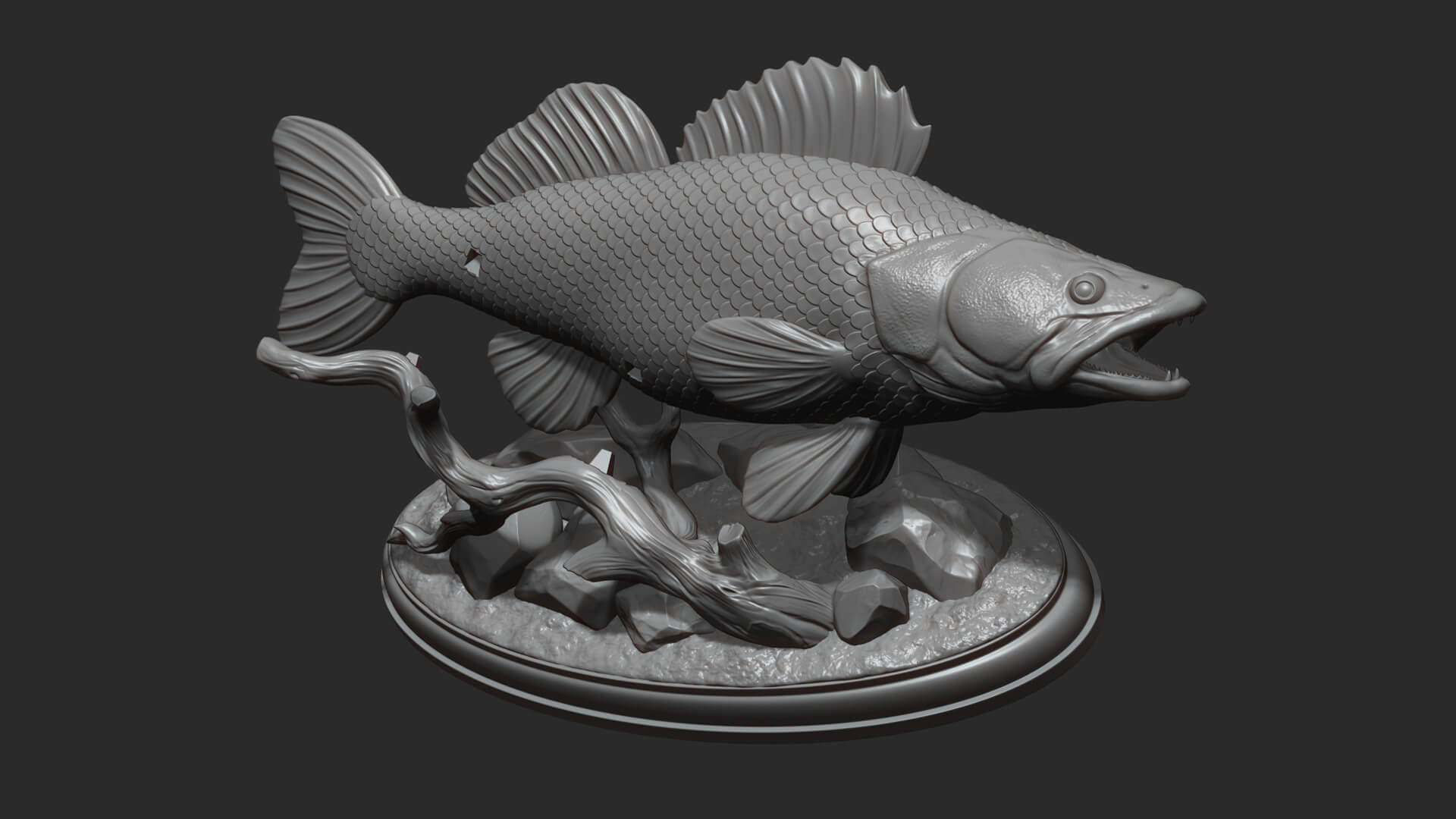 Zander on The Base - 3D Print Model by guninnik81