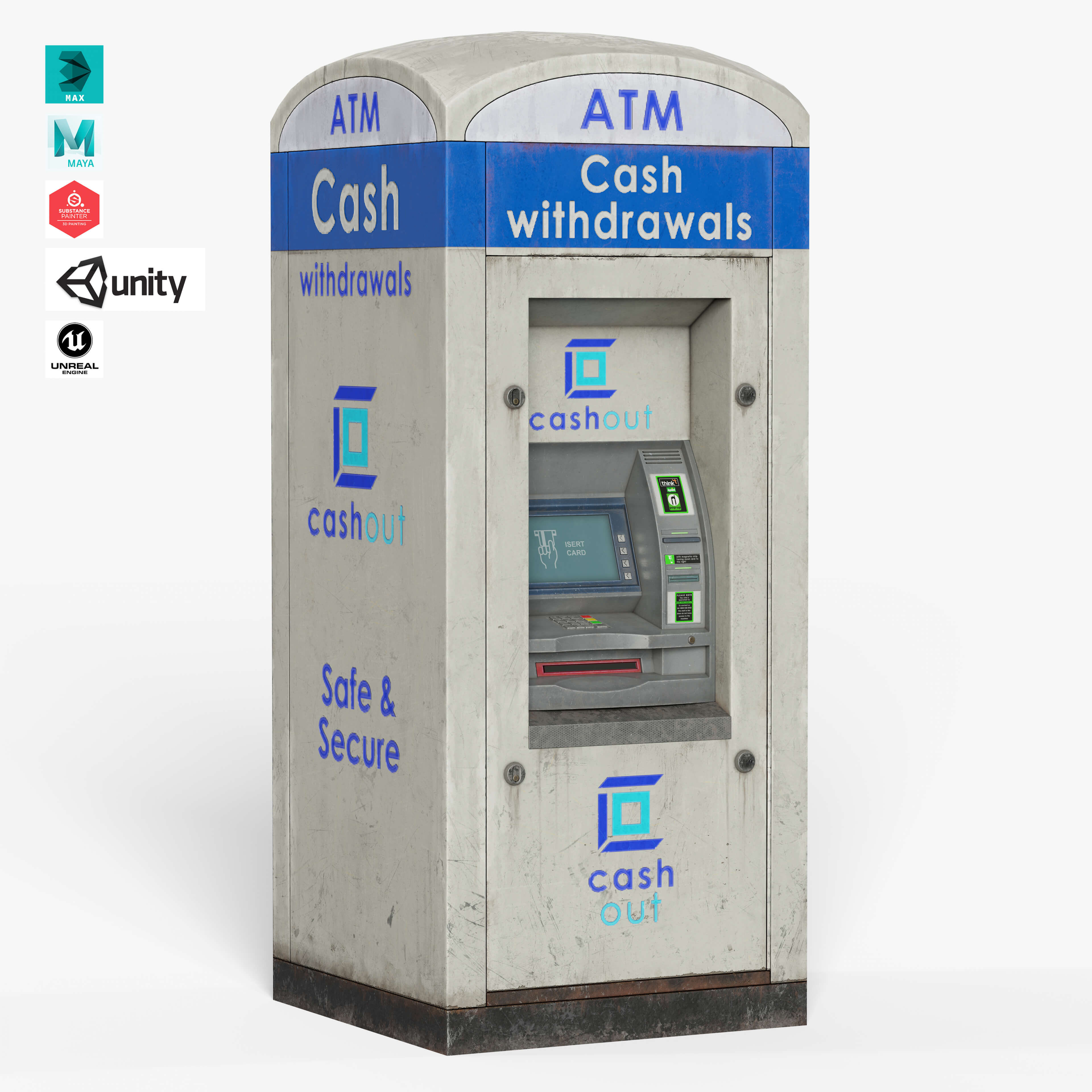 ATM Machine Outdoor Standing - 3D Model by GunsNTanks