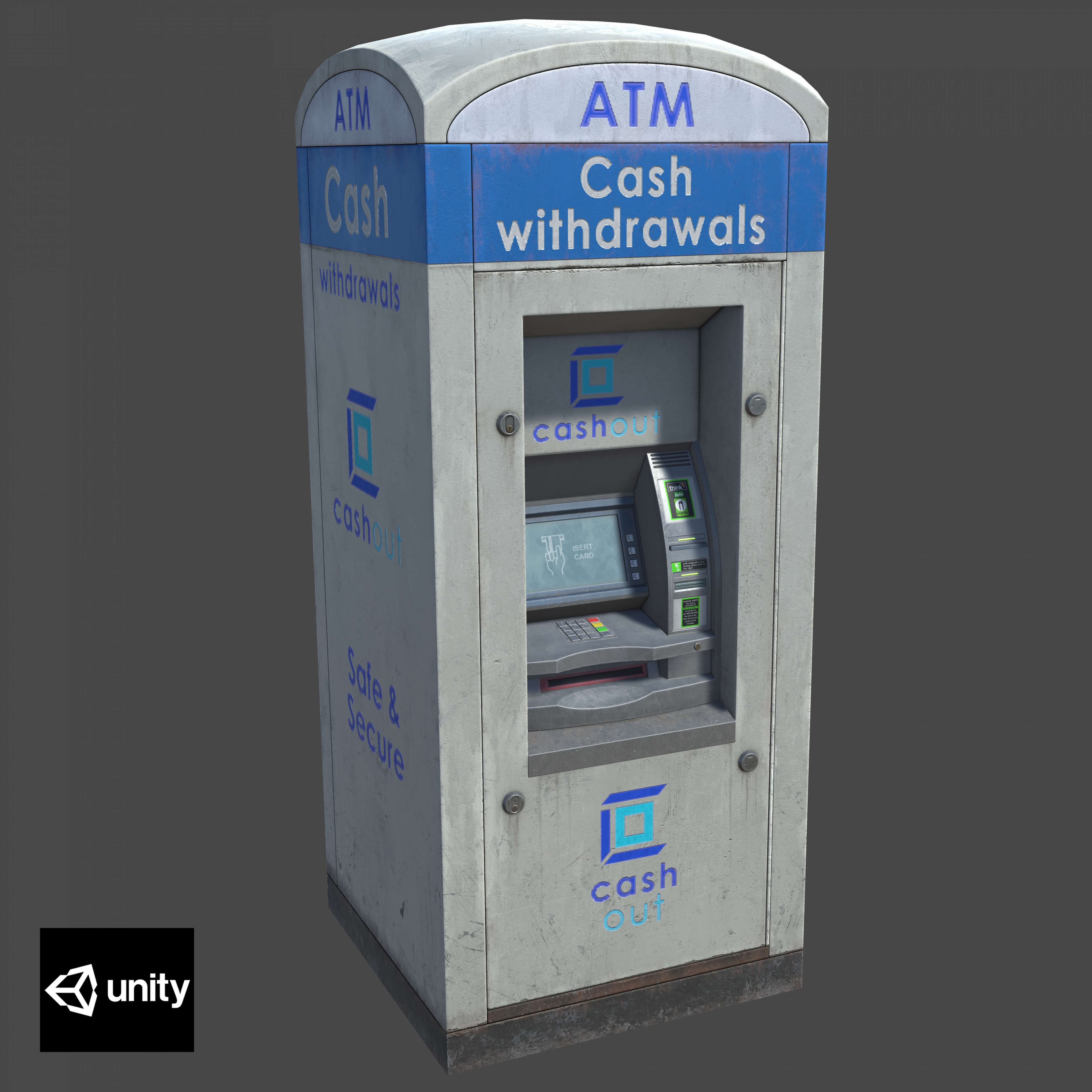 ATM Machine Outdoor Standing - 3D Model by GunsNTanks